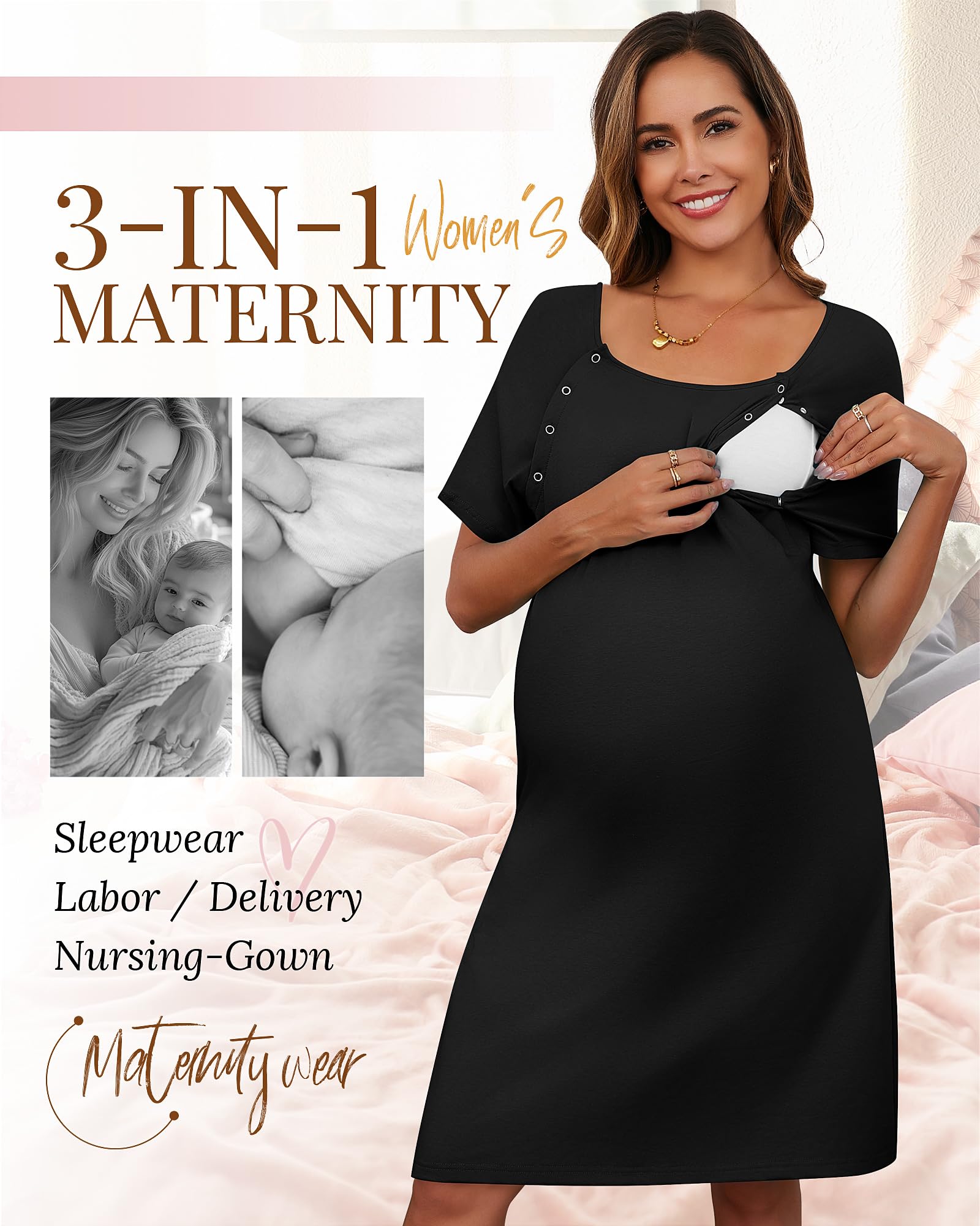 Snapklik.com : Huukeay 2 Pack Labor Delivery Nursing Hospital Gown ...