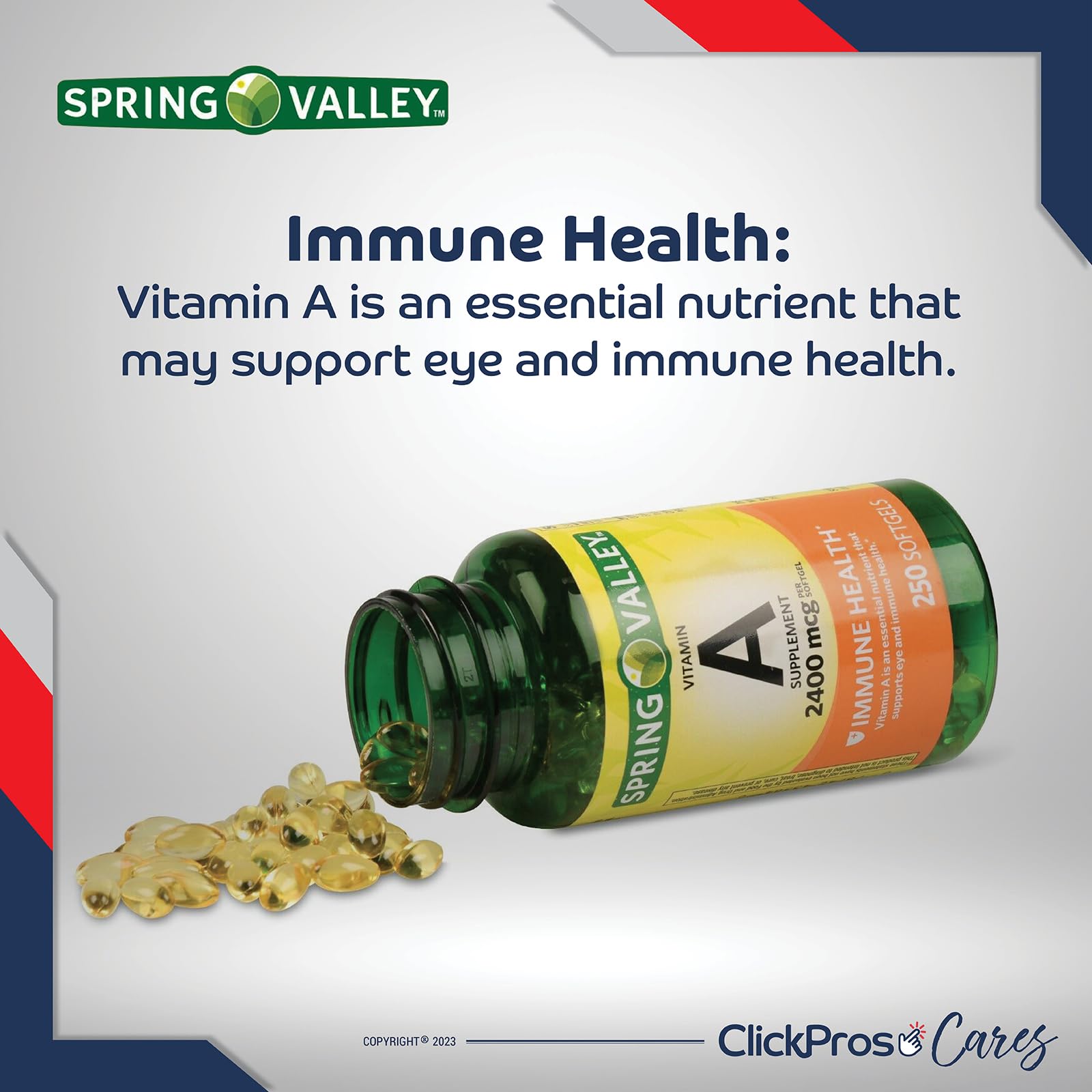 Snapklik.com : Spring Valley Vitamin A Softgels, 2400 Mcg Bundle 250 ...