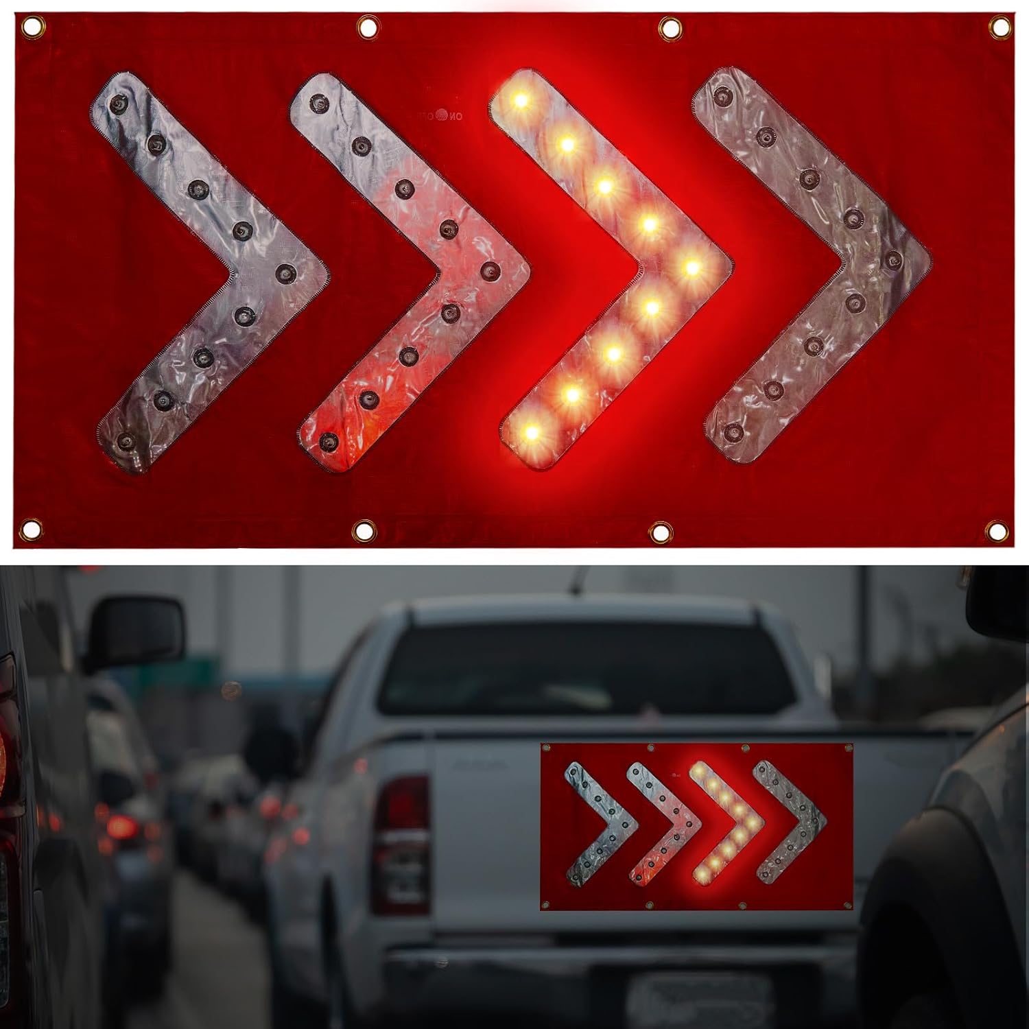 Amazon.com: Hahafelt Letrero de flecha de tráfico magnético LED de 18 x 33 pulgadas, guía de ...