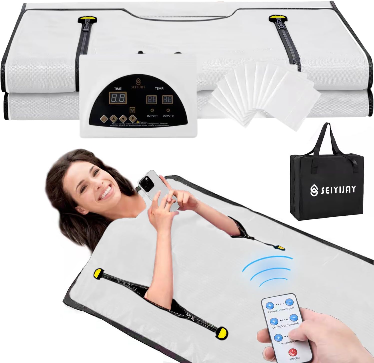 Amazon.com : SEIYIJAY Infrared Sauna Blanket, Upgraded Large Size Sauna ...