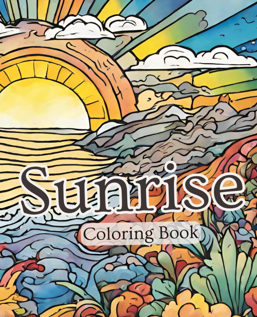 Amazon.com: Sunrise coloring book with 51 pages | Sun Coloring Book ...