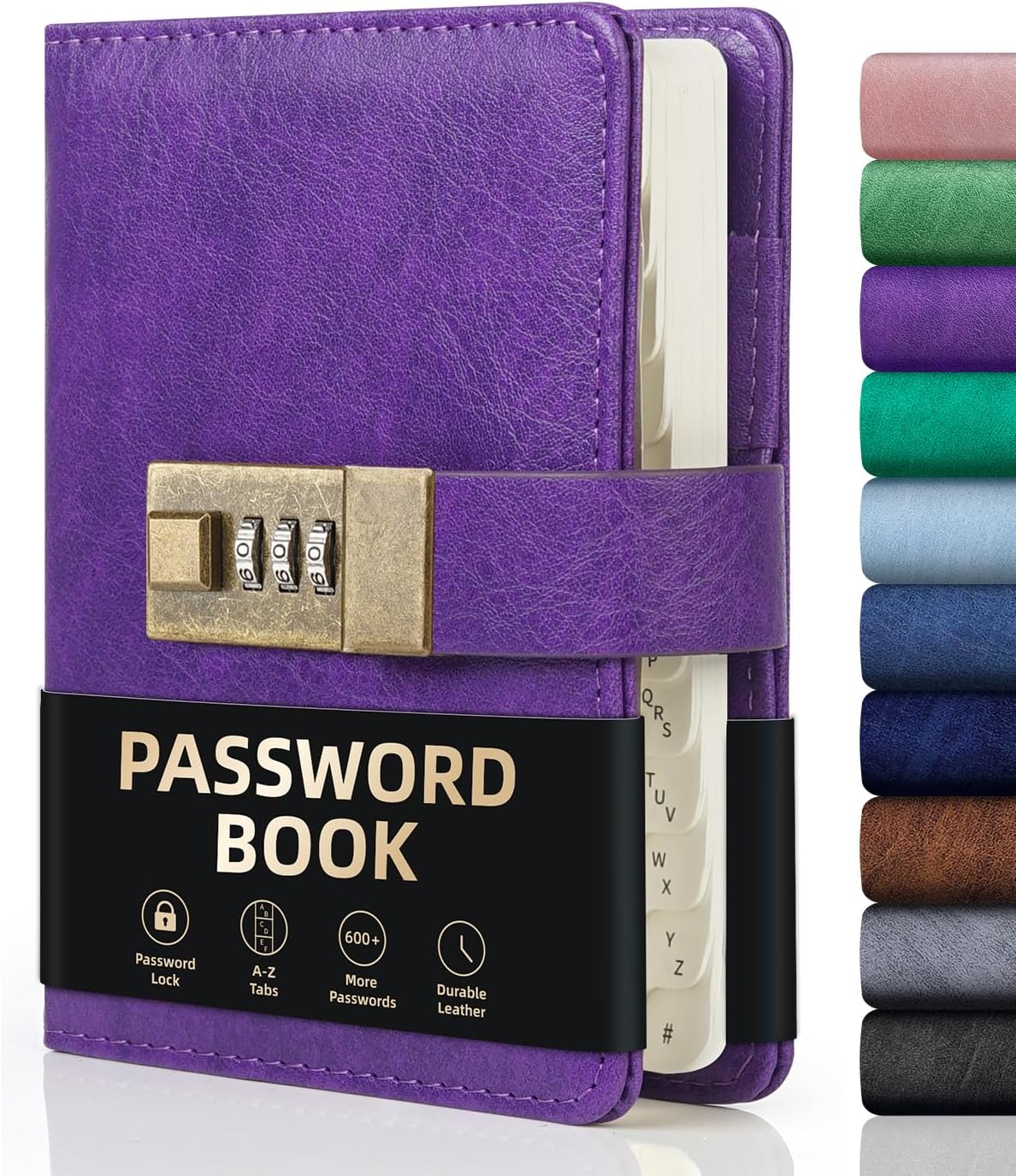 Amazon.com : WEMATE Password Book with Lock with Alphabetical Tabs 600 ...