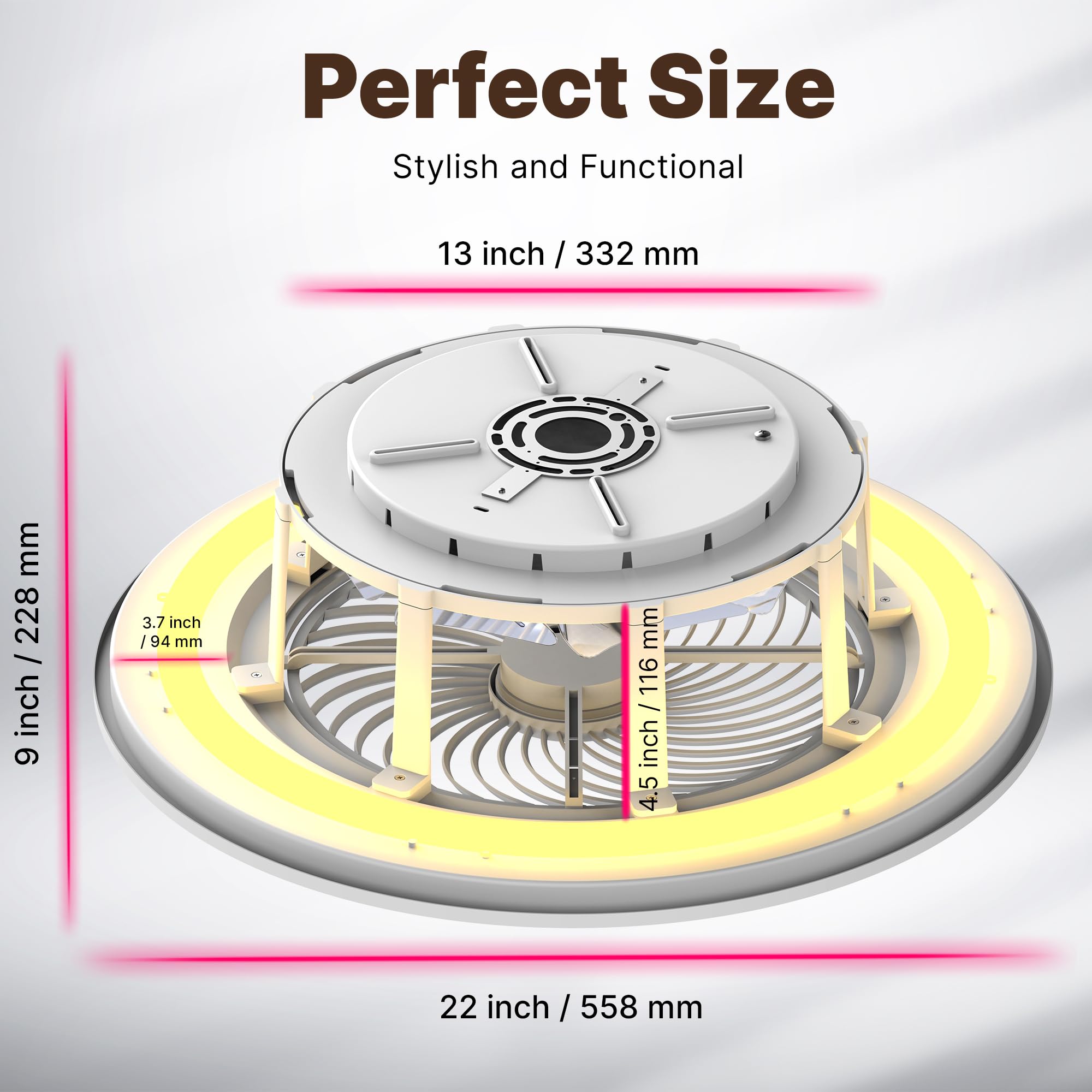 LED Ceiling Fan Moonlight Bladeless Ceiling Fan With LED Lights - Smart ...