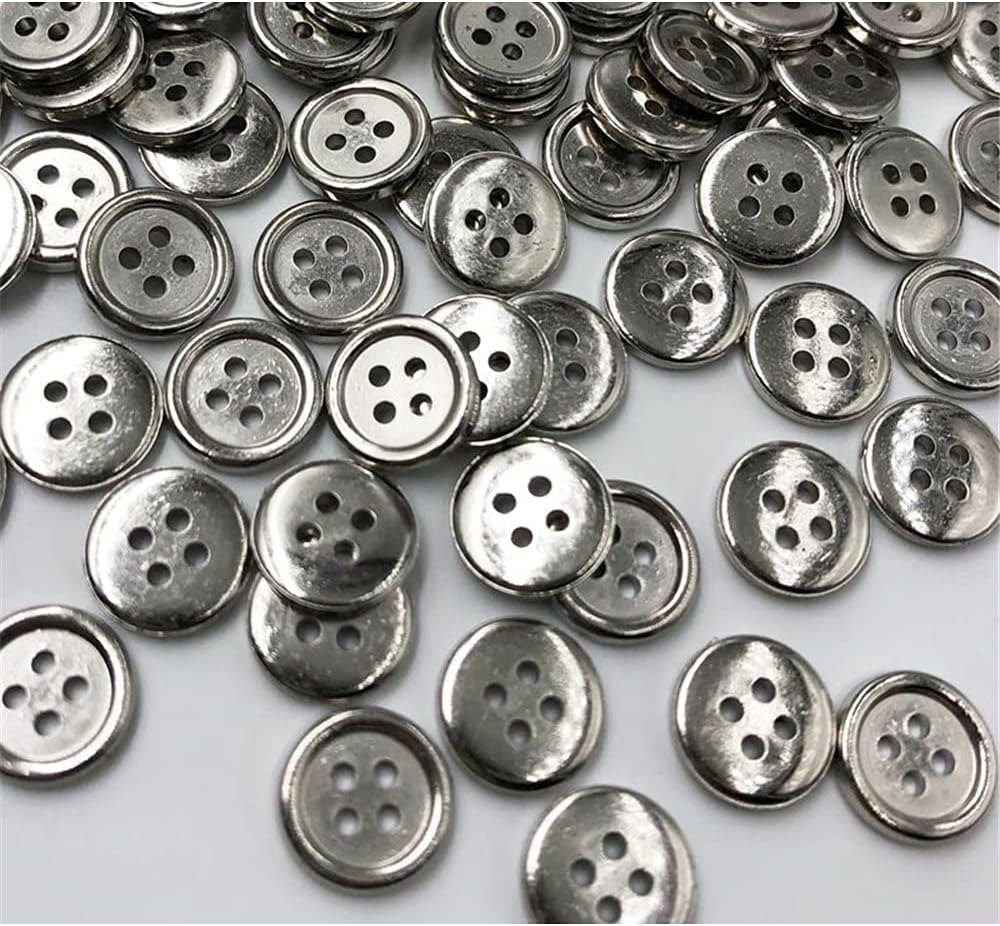 Amazon.com: 100 Pcs Round Craft Buttons 4 Holes Metallic Color Plastic ...