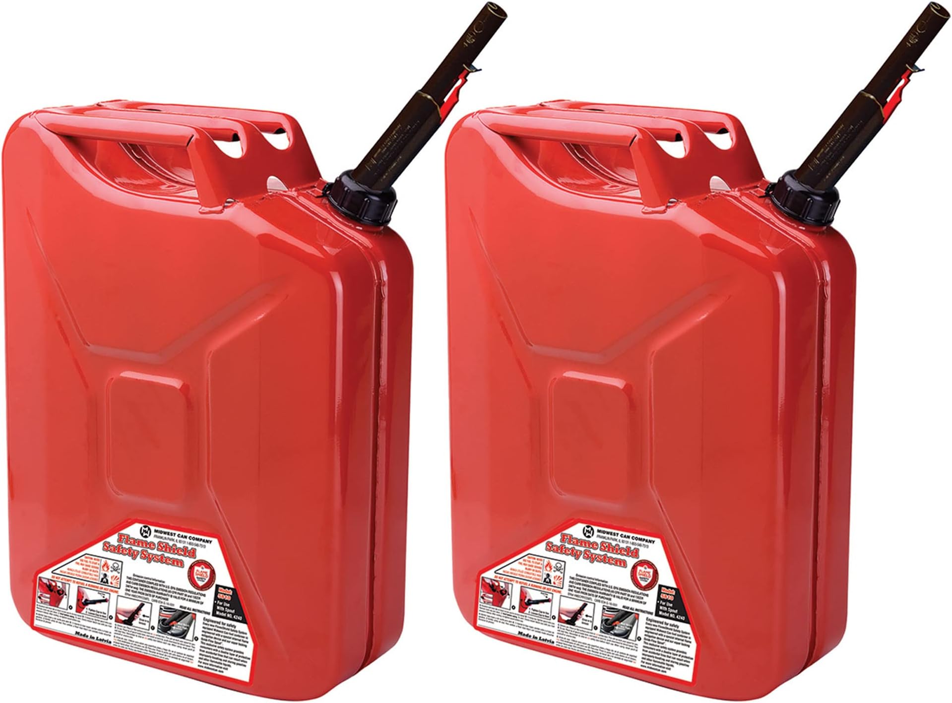 Amazon.com: Midwest Can 5-Gal Metal Gas Can w/Spout (2 Pack) : Automotive