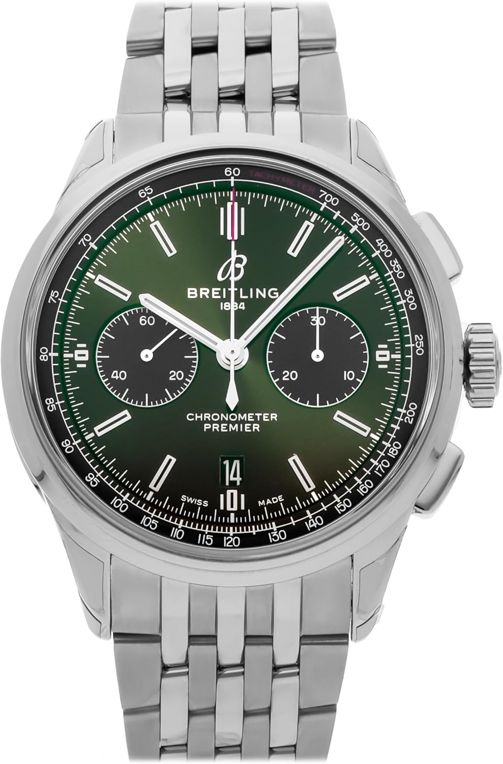 Amazon.com: Breitling Premier Automatic Green Dial Watch AB0118221L1A1 ...