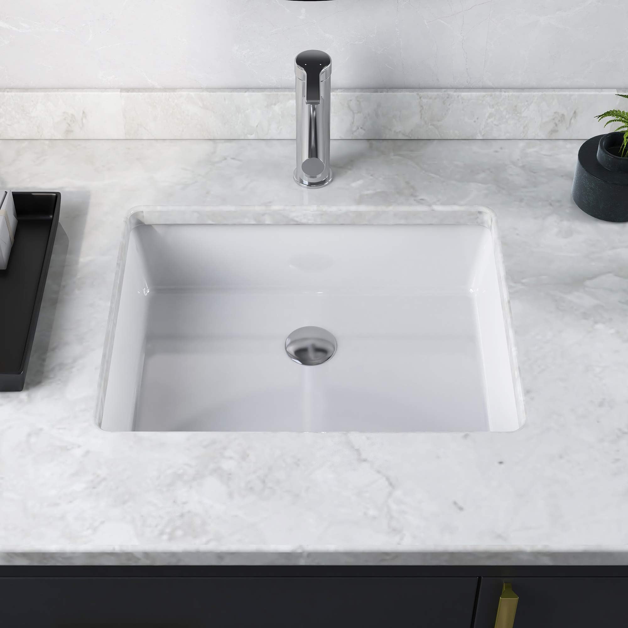 Fiore 2015, 20''x15'' Rectangle Undermount Bathroom Sink w/Concealed ...