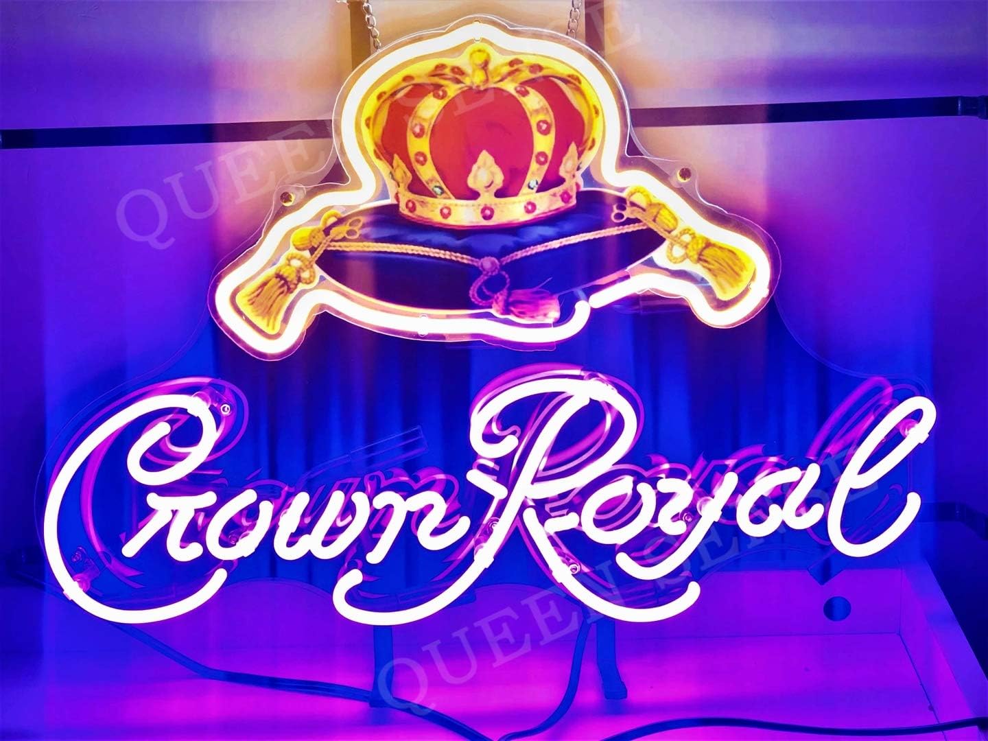 QUEEN SENSE 20"x16" Crown Royals Neon Sign Light Lamp HD Vivid Printing ...