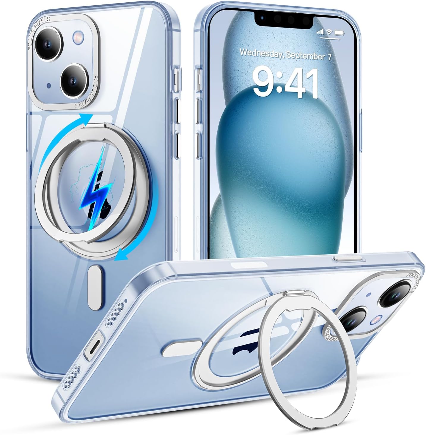 Amazon.com: Multi-in-1 [Magnetic+ KickStand+ Ring Holder] for iPhone 13 ...