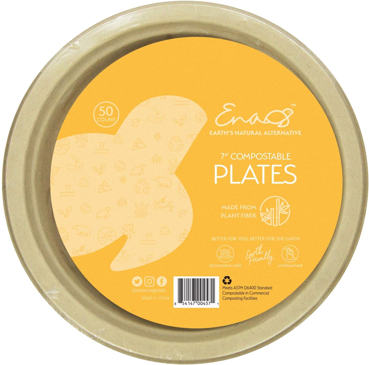 Amazon.com: 100% Compostable Disposable Paper Plates Bulk [7" 50 Pack ...