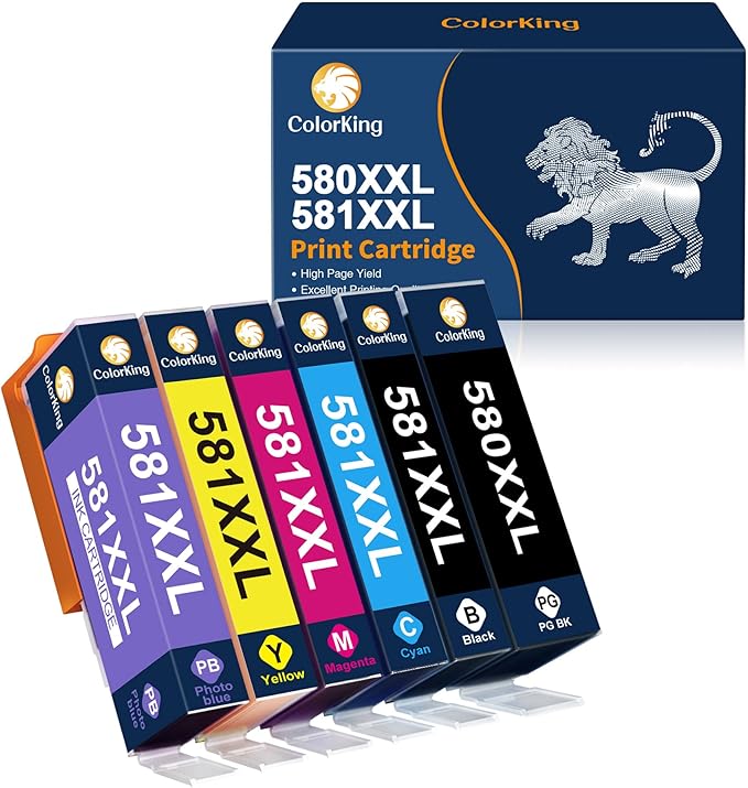 ColorKing PGI-580 CLI-581 XXL Cartouches d'encre compatibles pour Canon ...