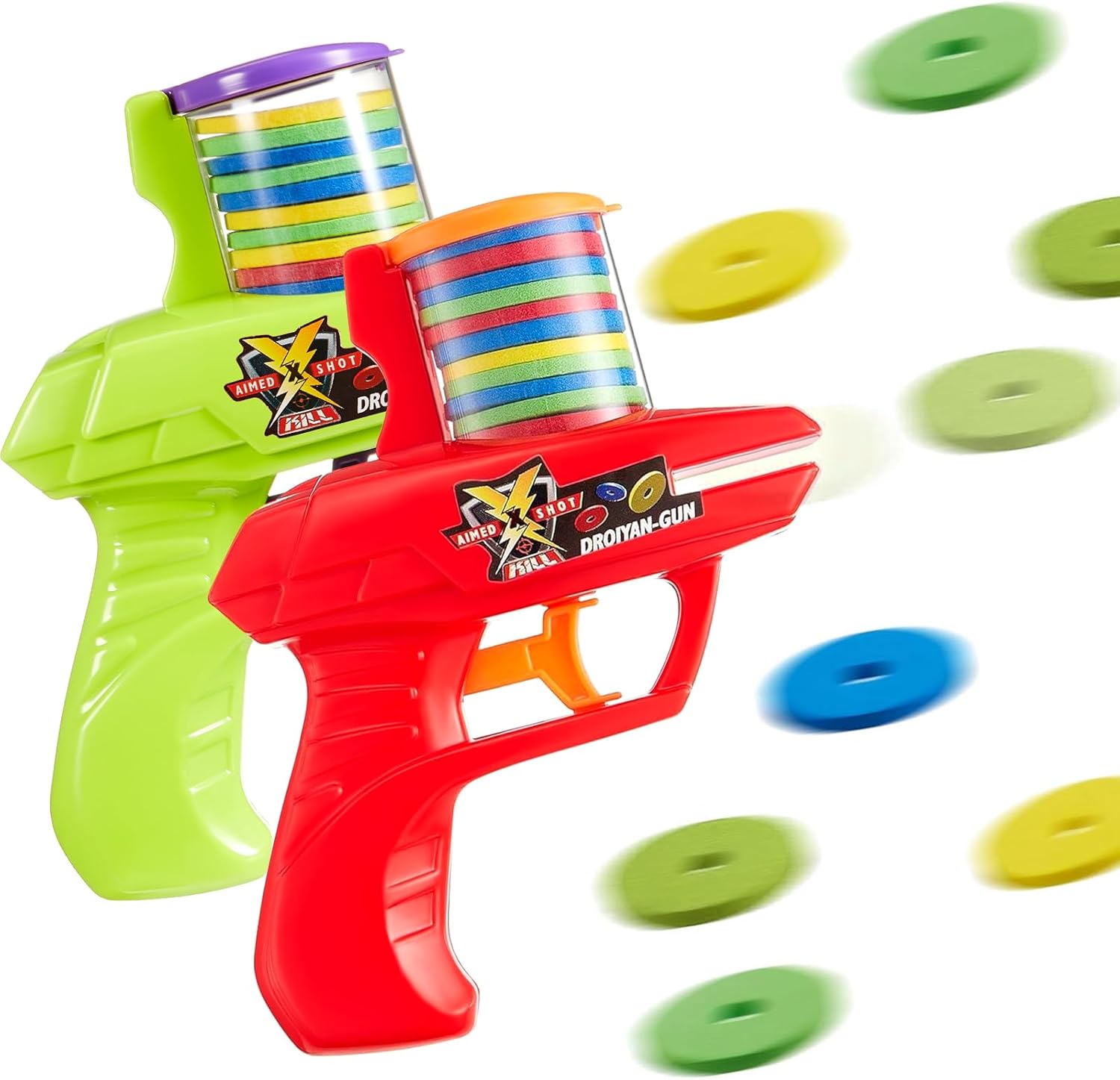 Amazon.com: Sumind 2 Pieces Foam Disc Launcher Zip Shot Shooter Disc ...