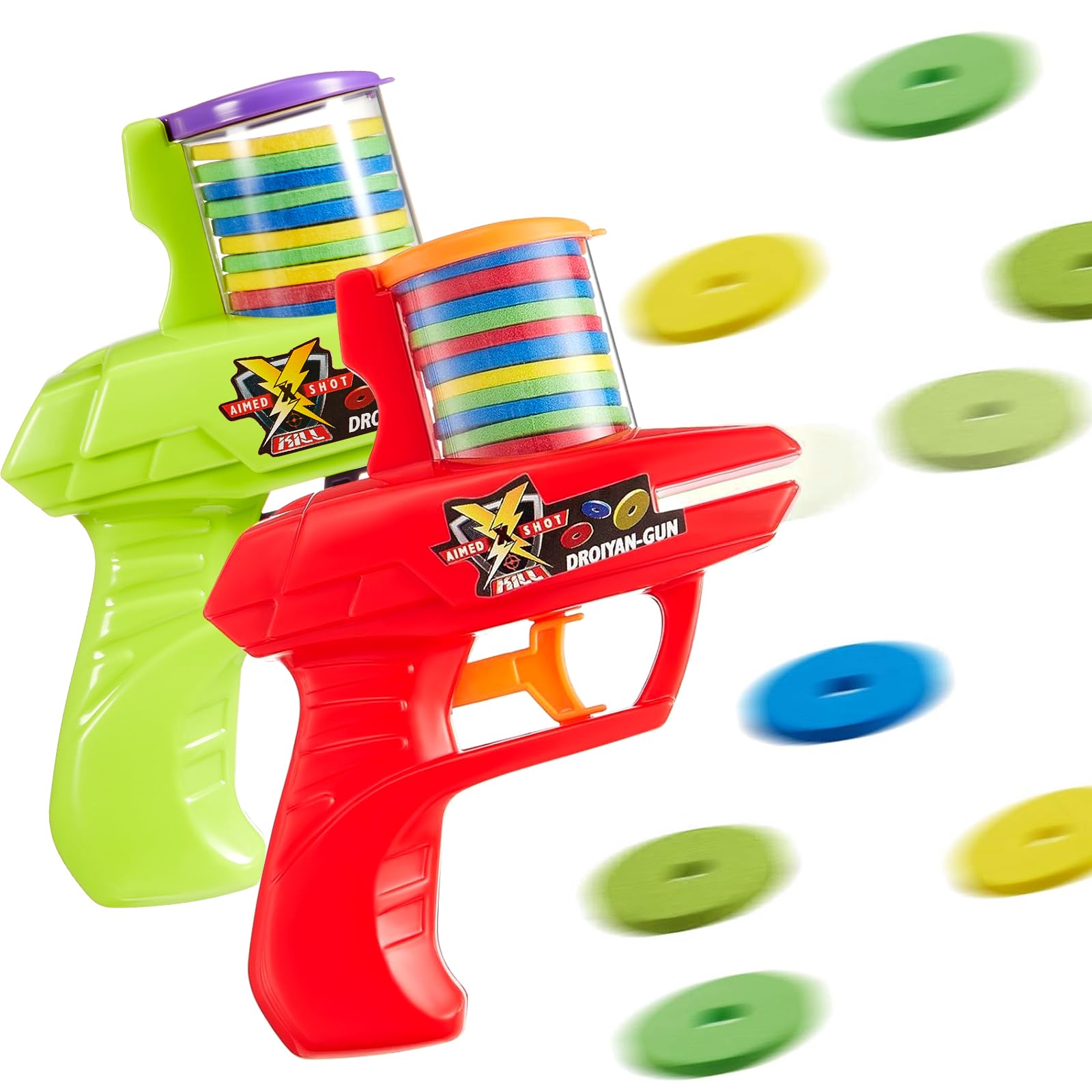 Amazon.com: Sumind 2 Pieces Foam Disc Launcher Zip Shot Shooter Disc ...