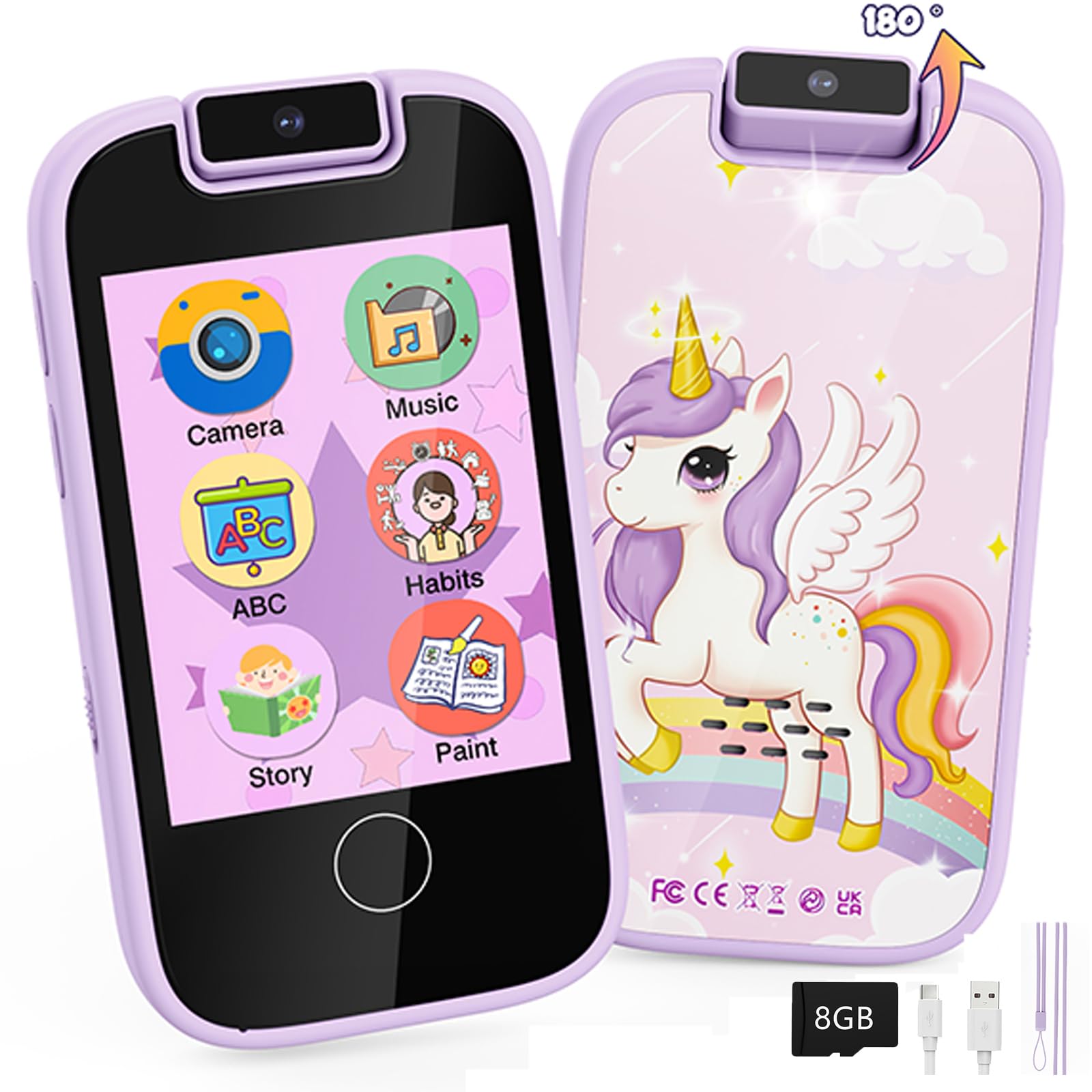 shiningstone Kids Toddler Phone Toys for Girls Age 3-6, MP3 Music ...