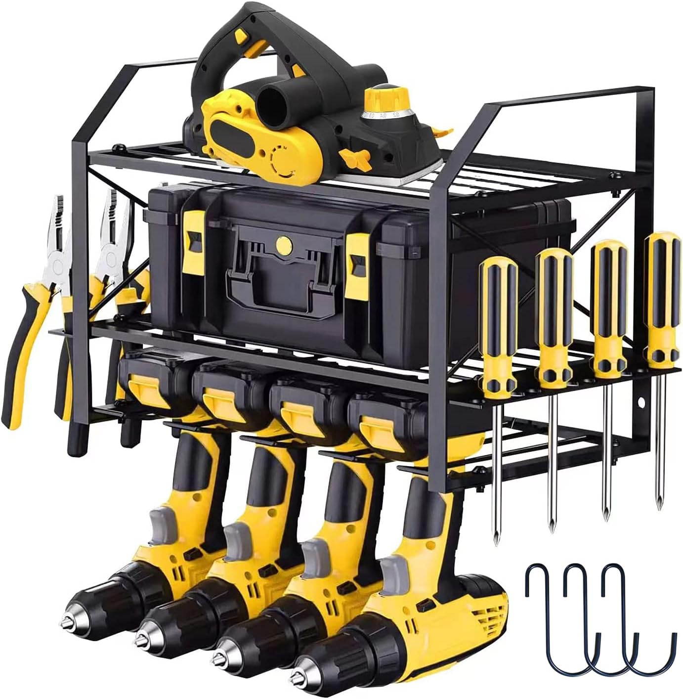 Amazon.com: Power Tool Organizer Wall Mount 3 Layers Heavy Duty Metal ...