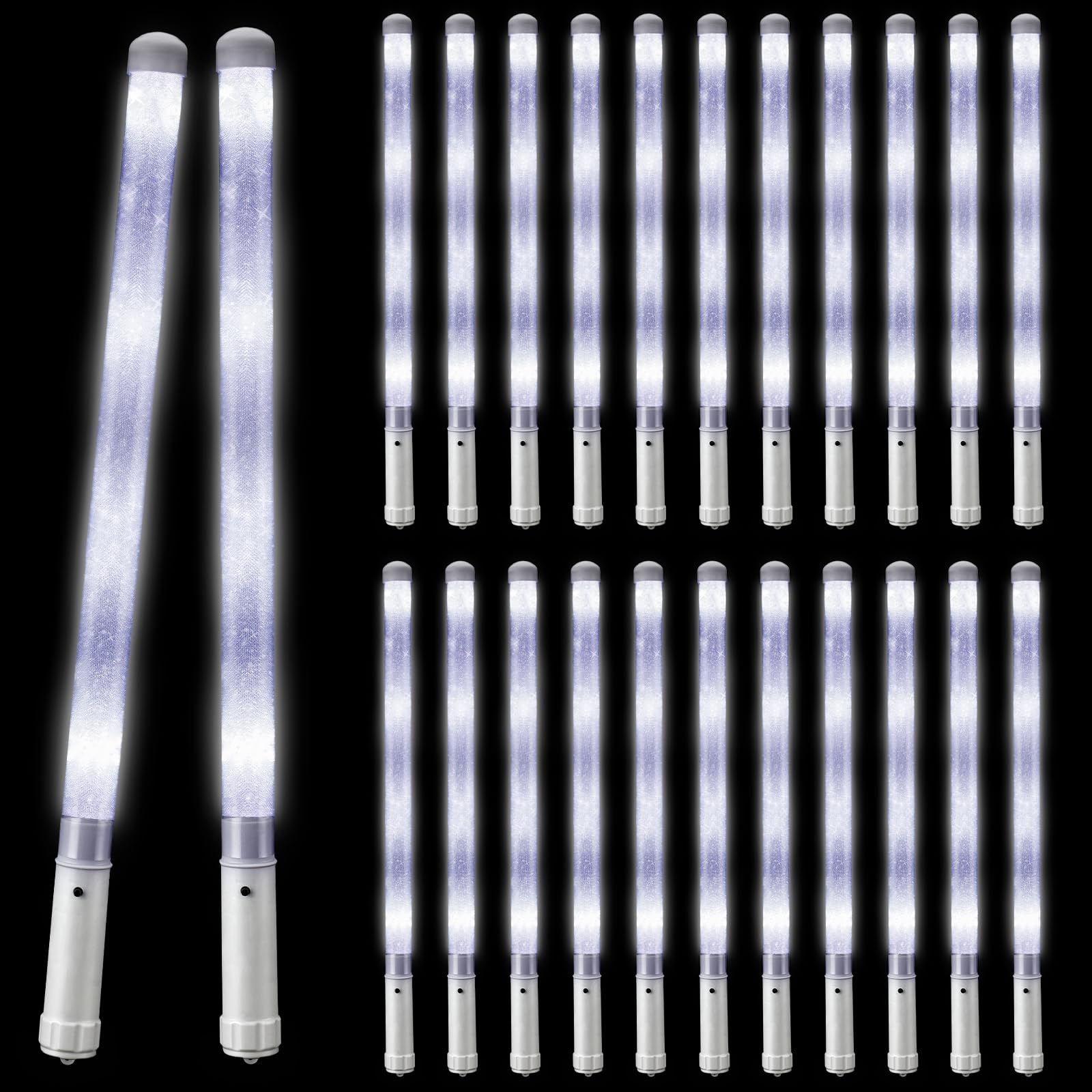 Snapklik.com : Tujoe 24 Pcs Wedding Large White Light Up Batons 18.5 ...
