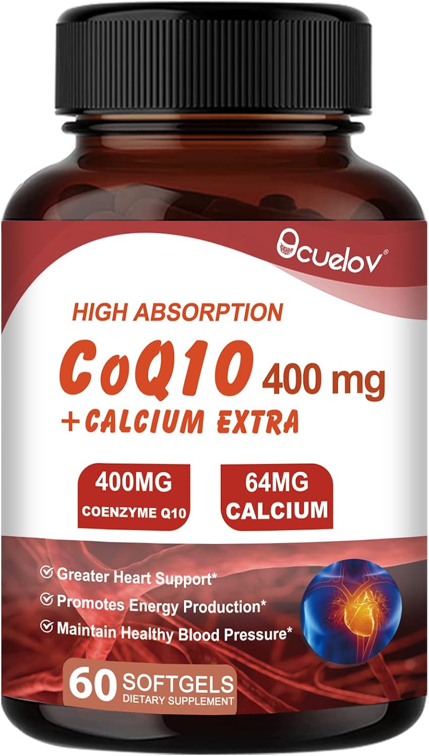 Amazon.com: Bcuelov CoQ10 400mg Capsules, Coenzyme Q10 High Absorption ...