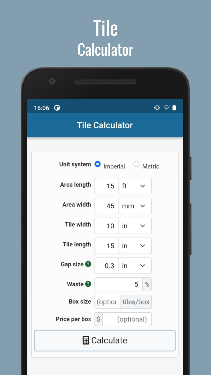 Tile Calculator - App on Amazon Appstore