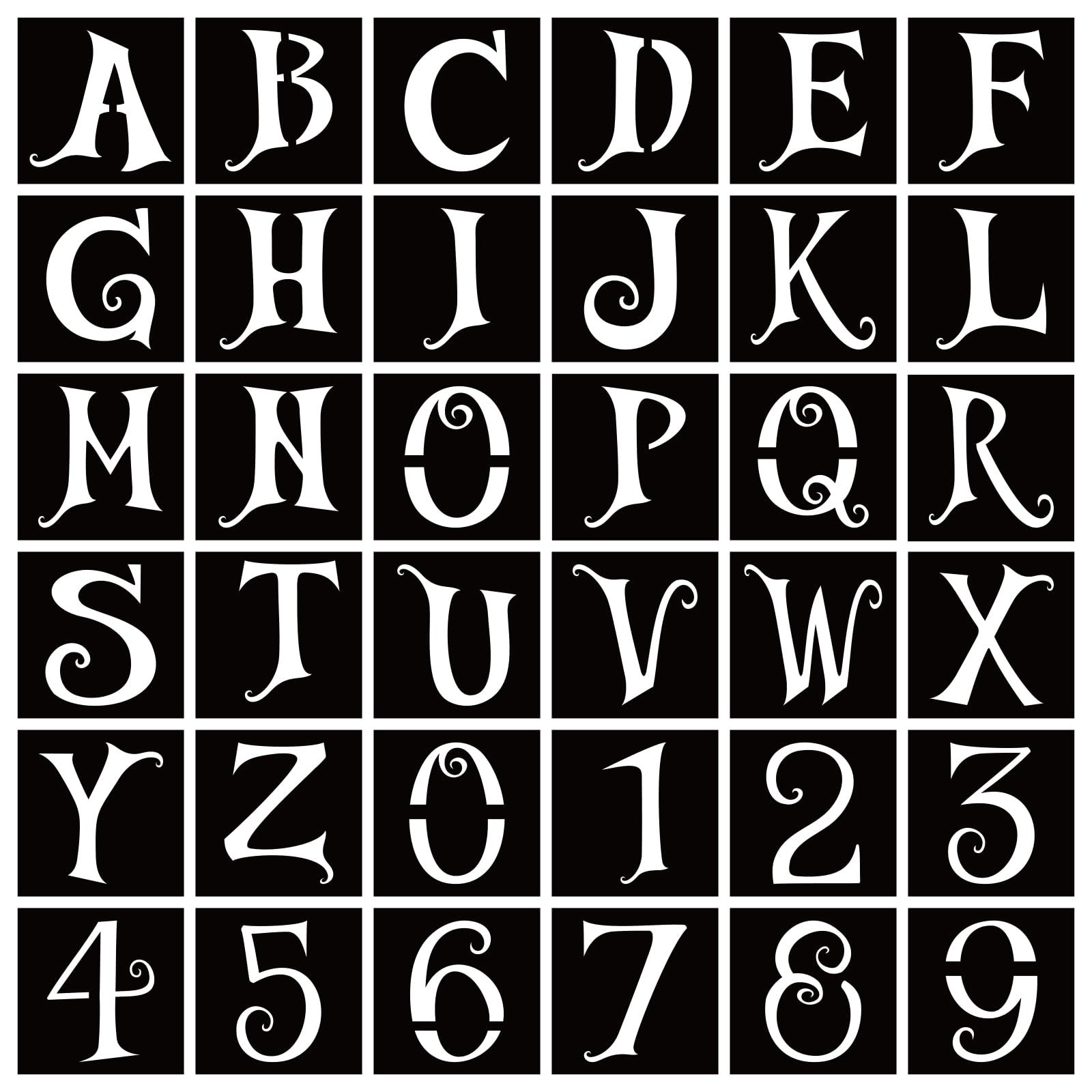 Snapklik.com : SYWHXY 36 Pcs Halloween Letter Stencils Numbers Stencils ...