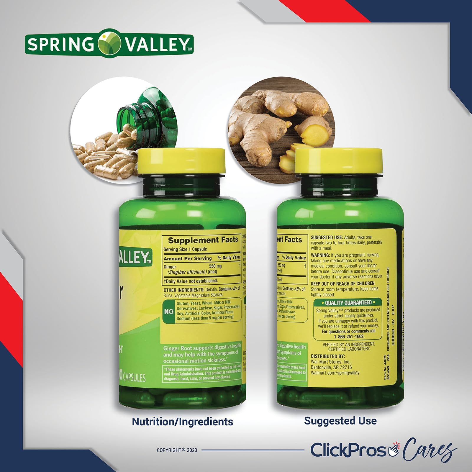 Snapklik.com : ClickPros Spring Valley Organic Ginger Root Digestive ...