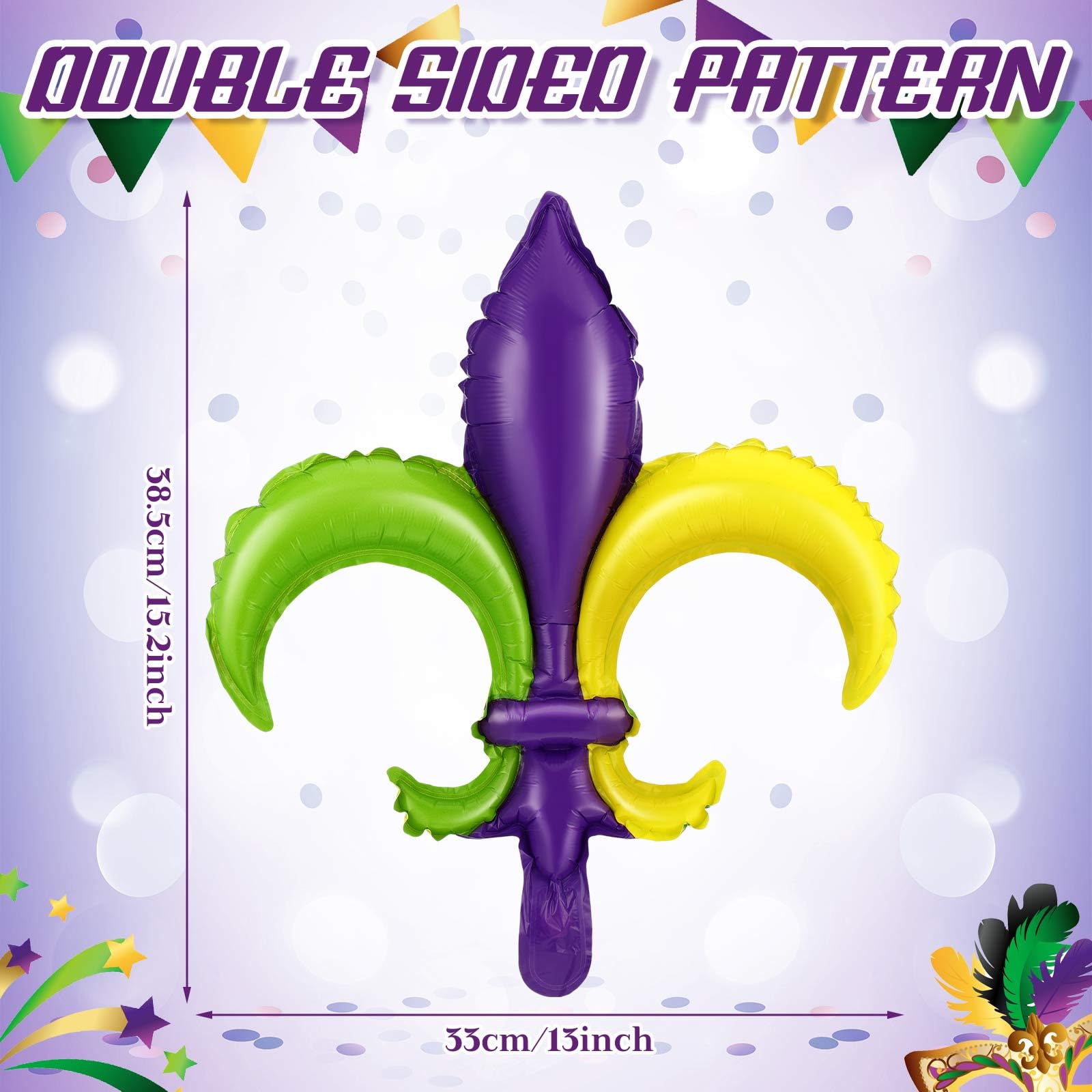 Snapklik.com : 12 Pcs Purple Gold Green Mardi Gras Balloons Mardi Gras ...