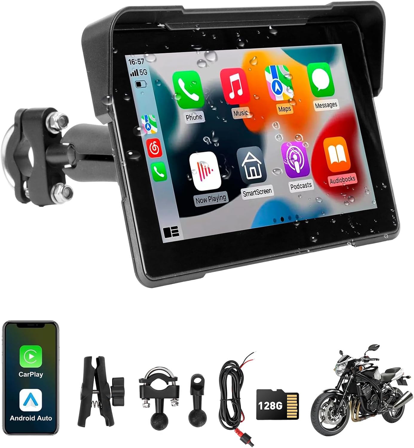 Amazon.com: for Motorcycle 7 inch Waterproof Touchscreen, Portable ...