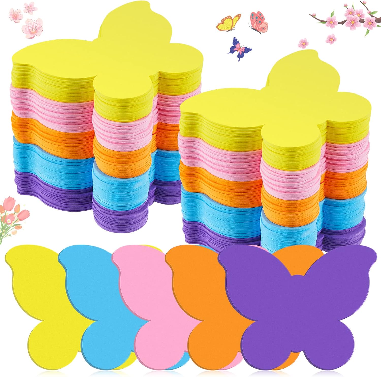 Amazon.com: Qunclay 60 Pcs Butterfly DIY Craft Set Foam Butterfly ...