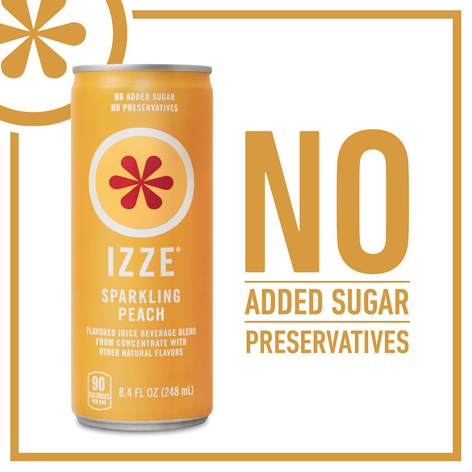 Snapklik.com : IZZE Sparkling Juice, Peach, No Added Sugars, No Preservatives, Non-GMO, 8.4 Fl ...