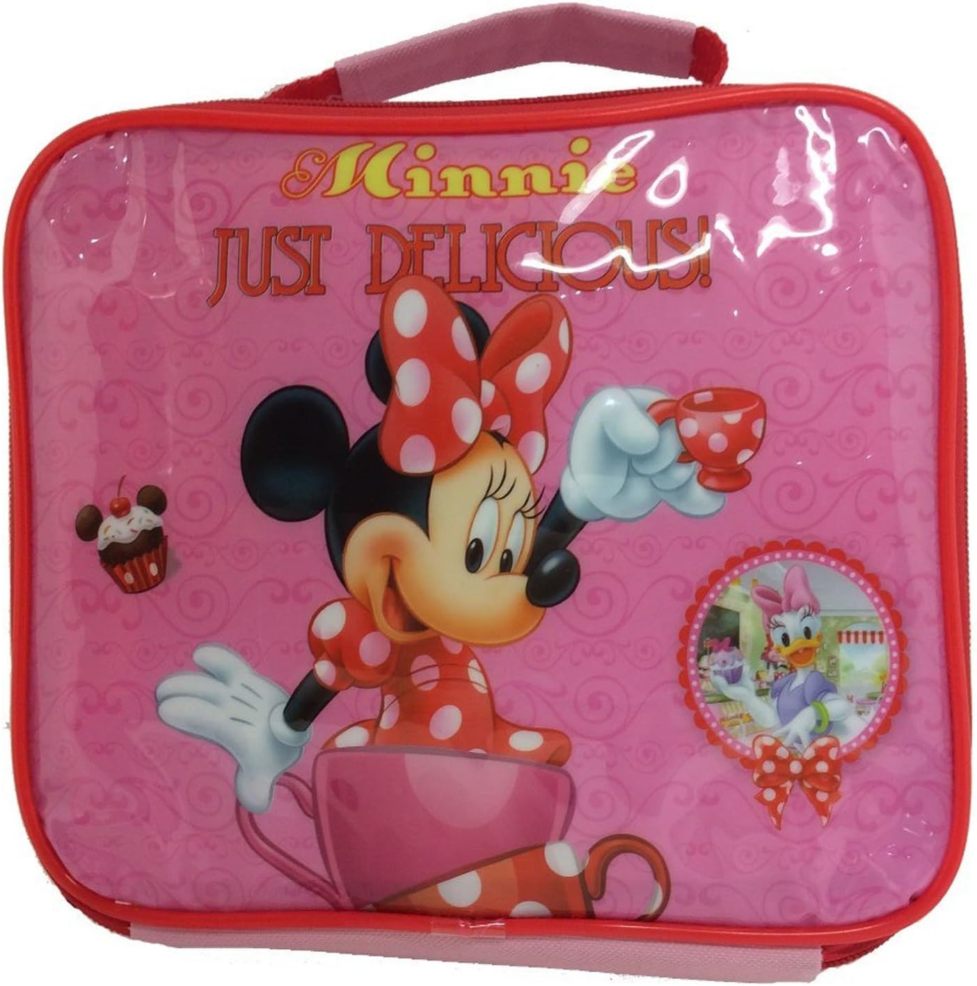 Disney Minnie Mouse Lunch Bag with Bottle Holder for Girls School ...