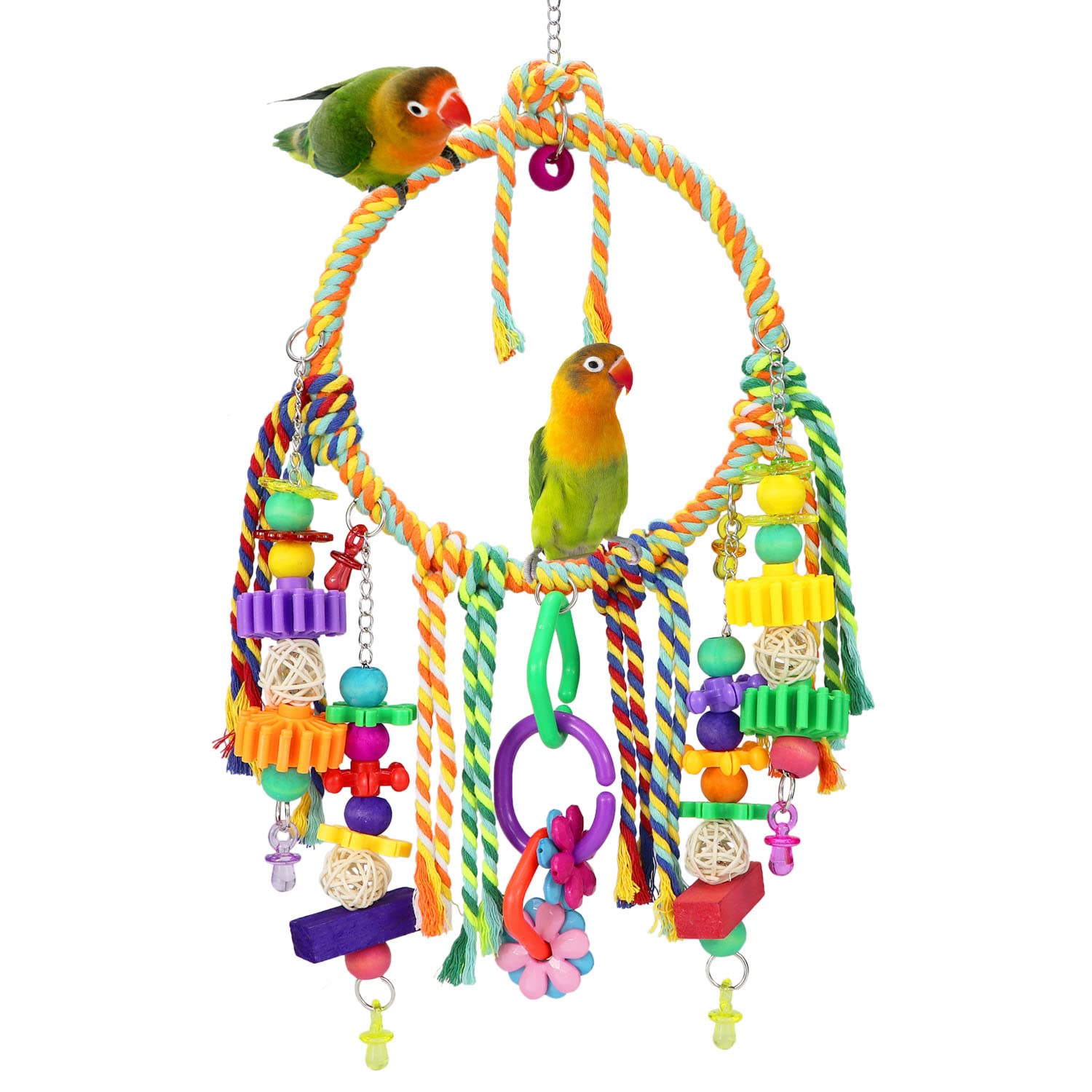 Amazon.com : Bird Toys Bird Swing Toy Bird Perches Colorful Chewing ...