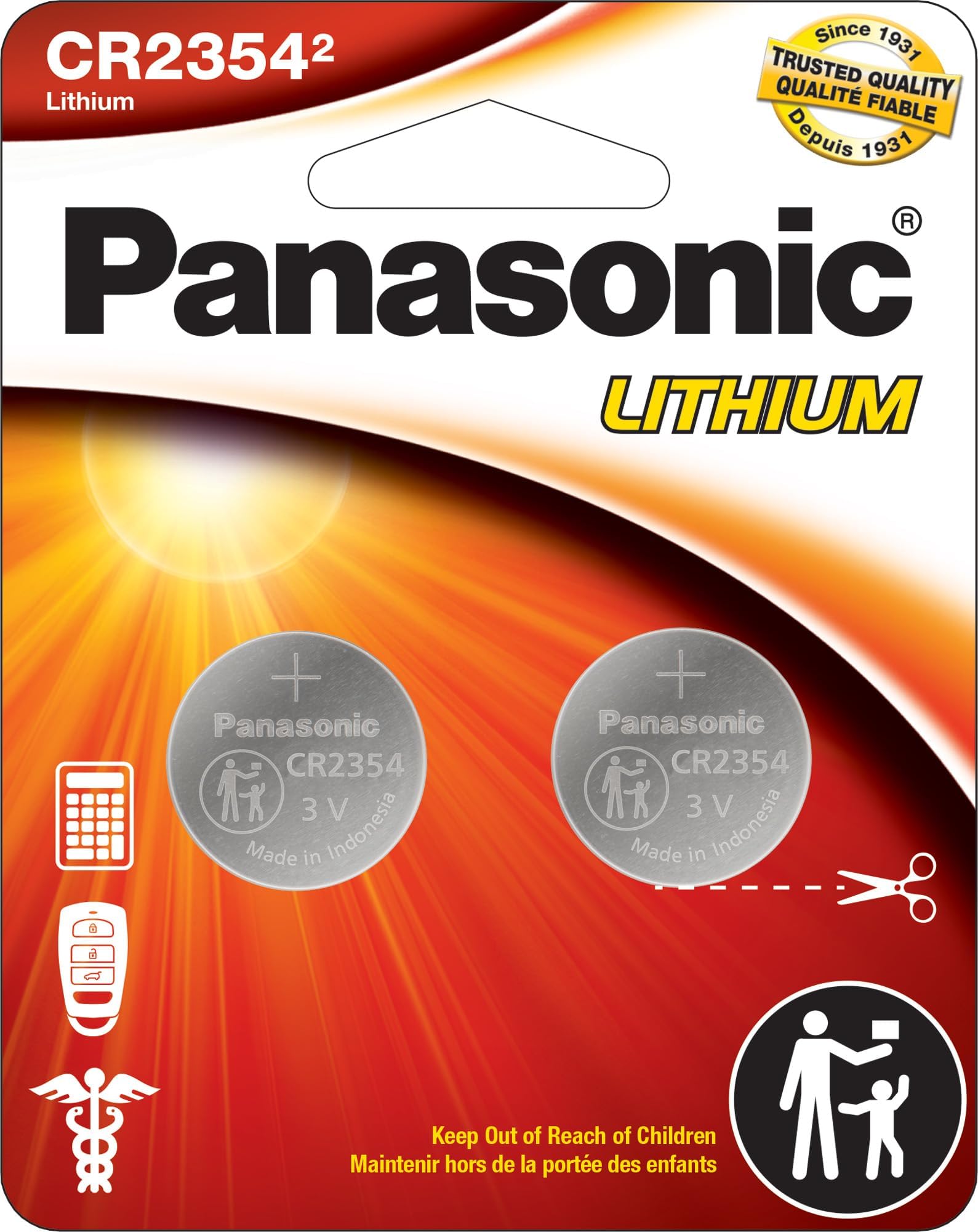 Amazon.com: Panasonic CR2354 3V Lithium Cell Battery (5pcs per pack ...