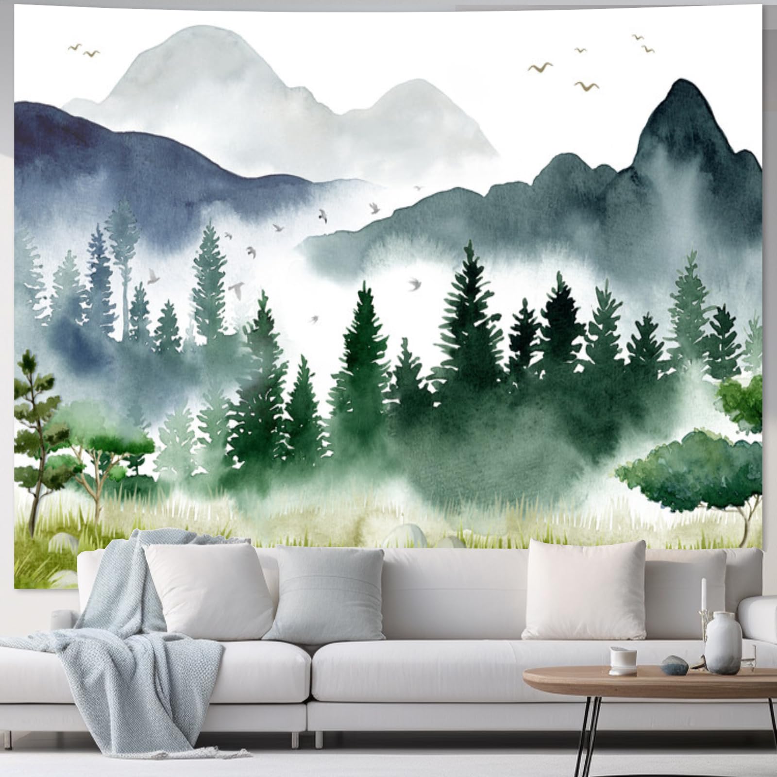 Amazon.com: Apdidl Forest Mountain Wall Tapestry for Bedroom, Nature ...