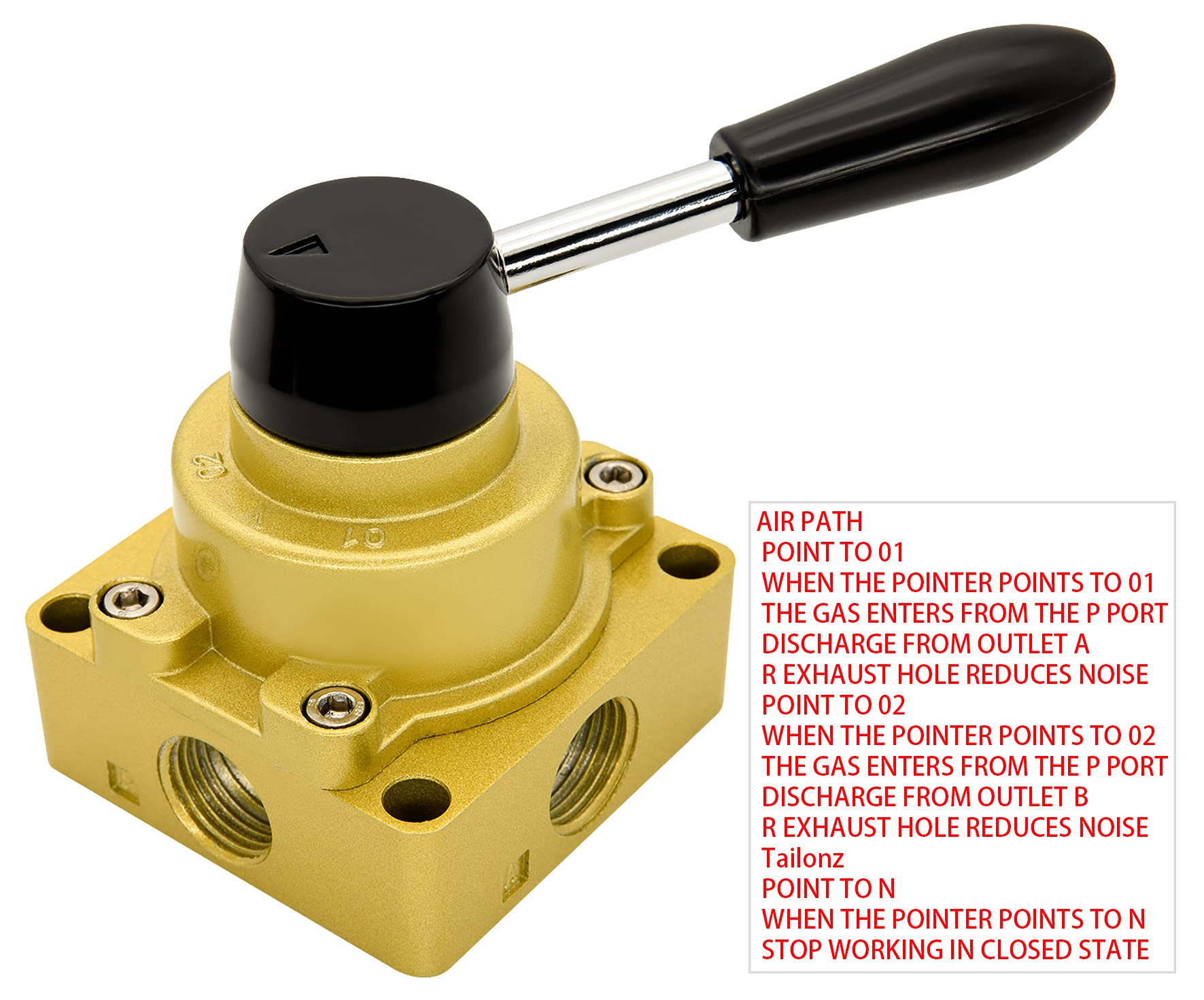 Snapklik.com : Rotary Lever Hand Valve HV-04 1/2" NPT Air Flow Control ...