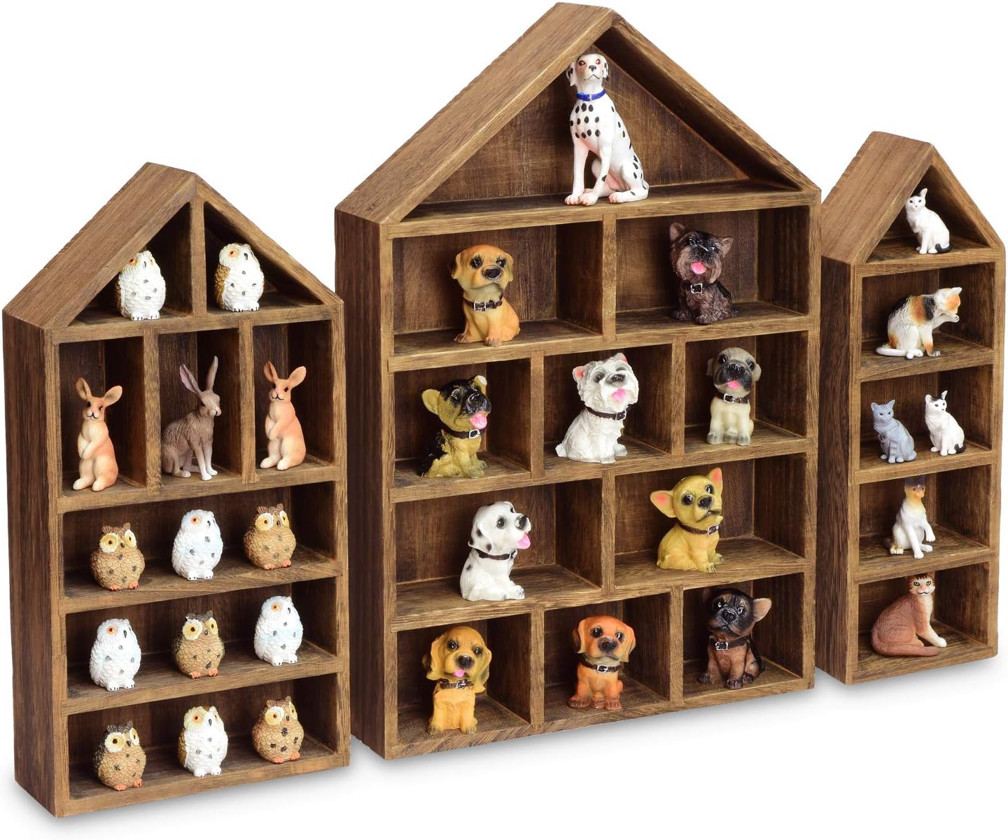 Amazon.com - MyGift 12 Compartment Rustic Burnt Solid Wood Shadow Box ...