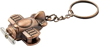 Komonee Bronze Plane Key Chain Aeroplane Aircraft Pilot Keychain ...