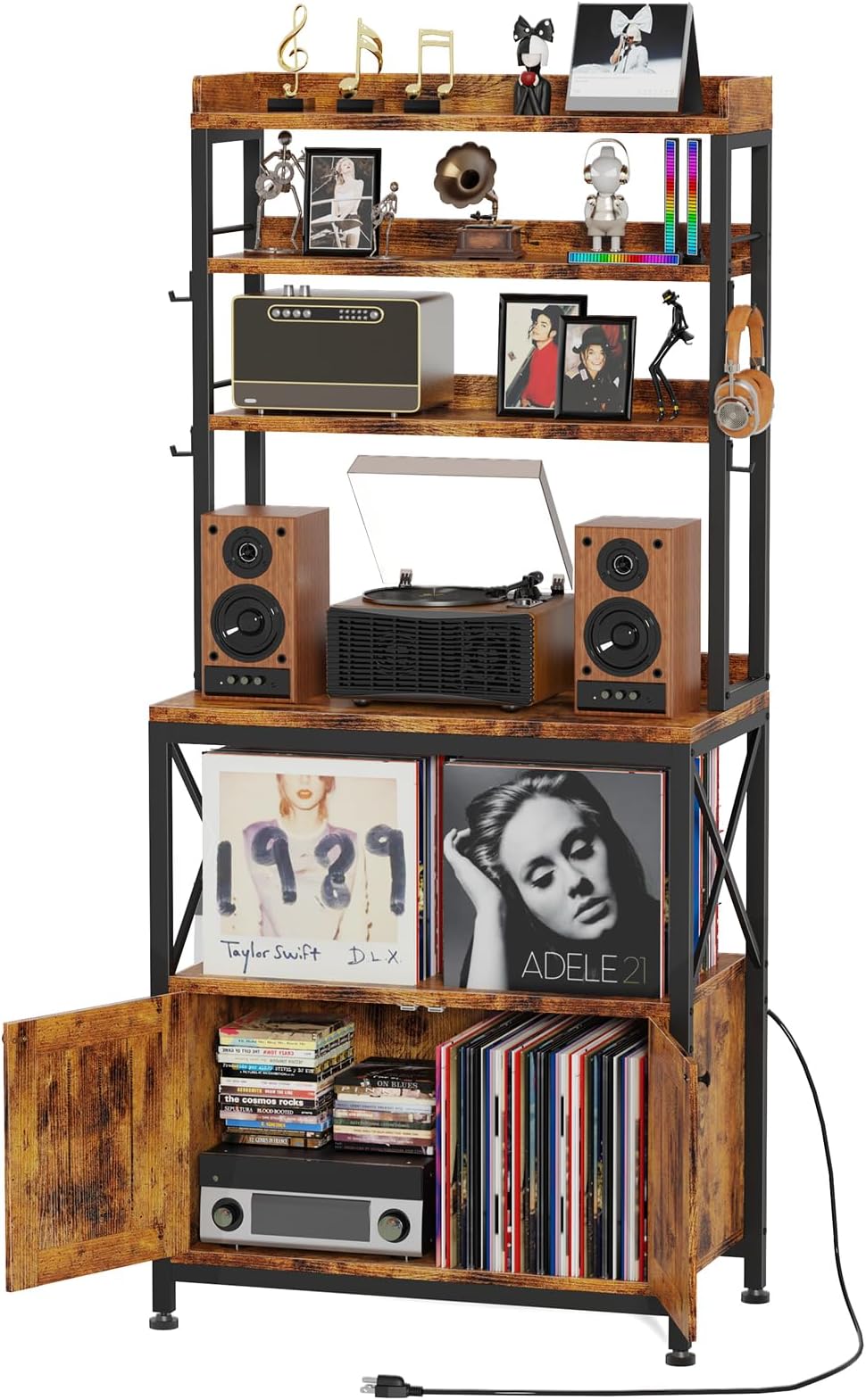 Amazon.com: Tatub Record Player Stand with Vinyl Storage, 67.7" Tall ...