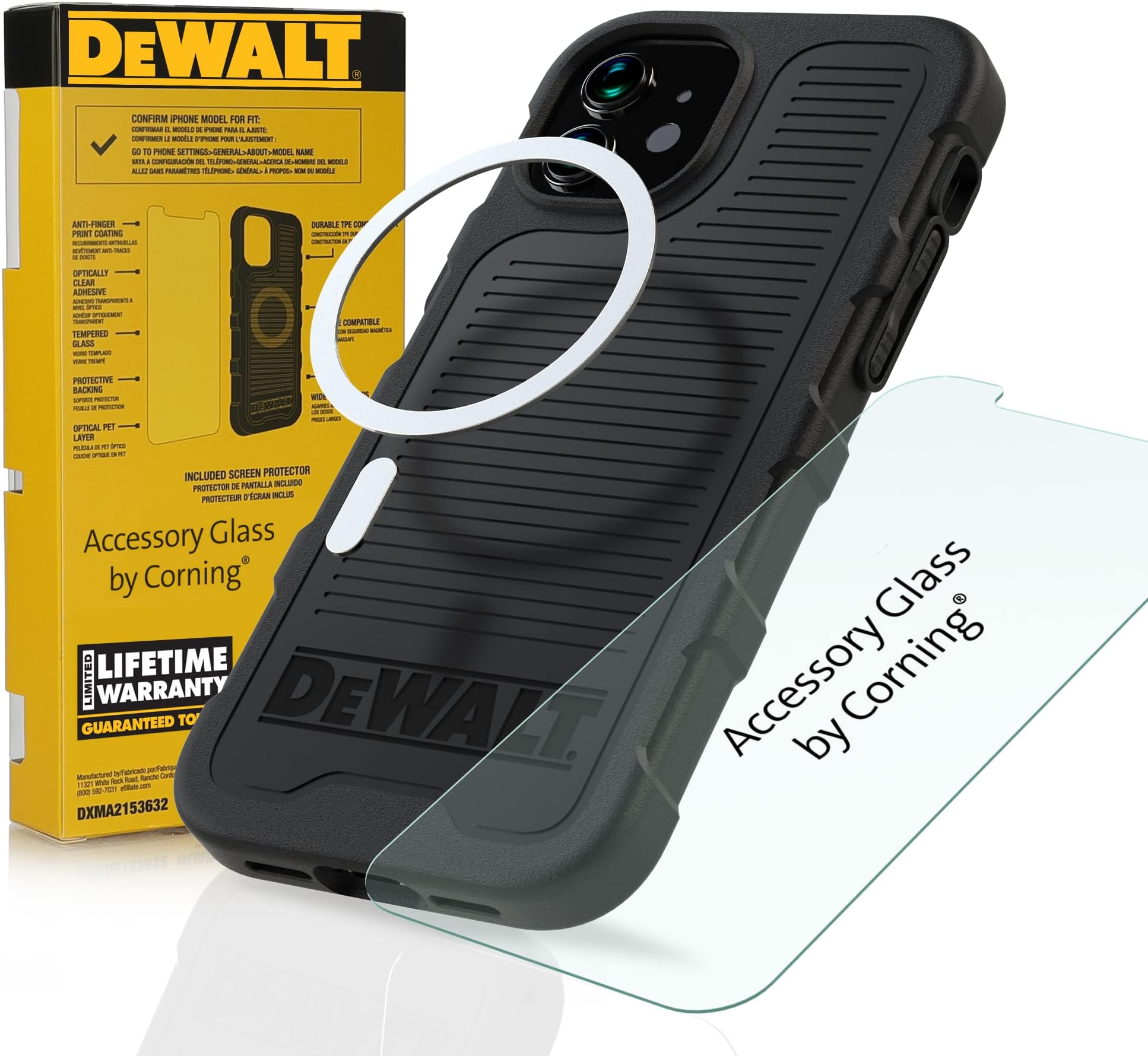 Amazon.com: DEWALT Phone Case/Screen Protector Kit — Magnetic Case for ...