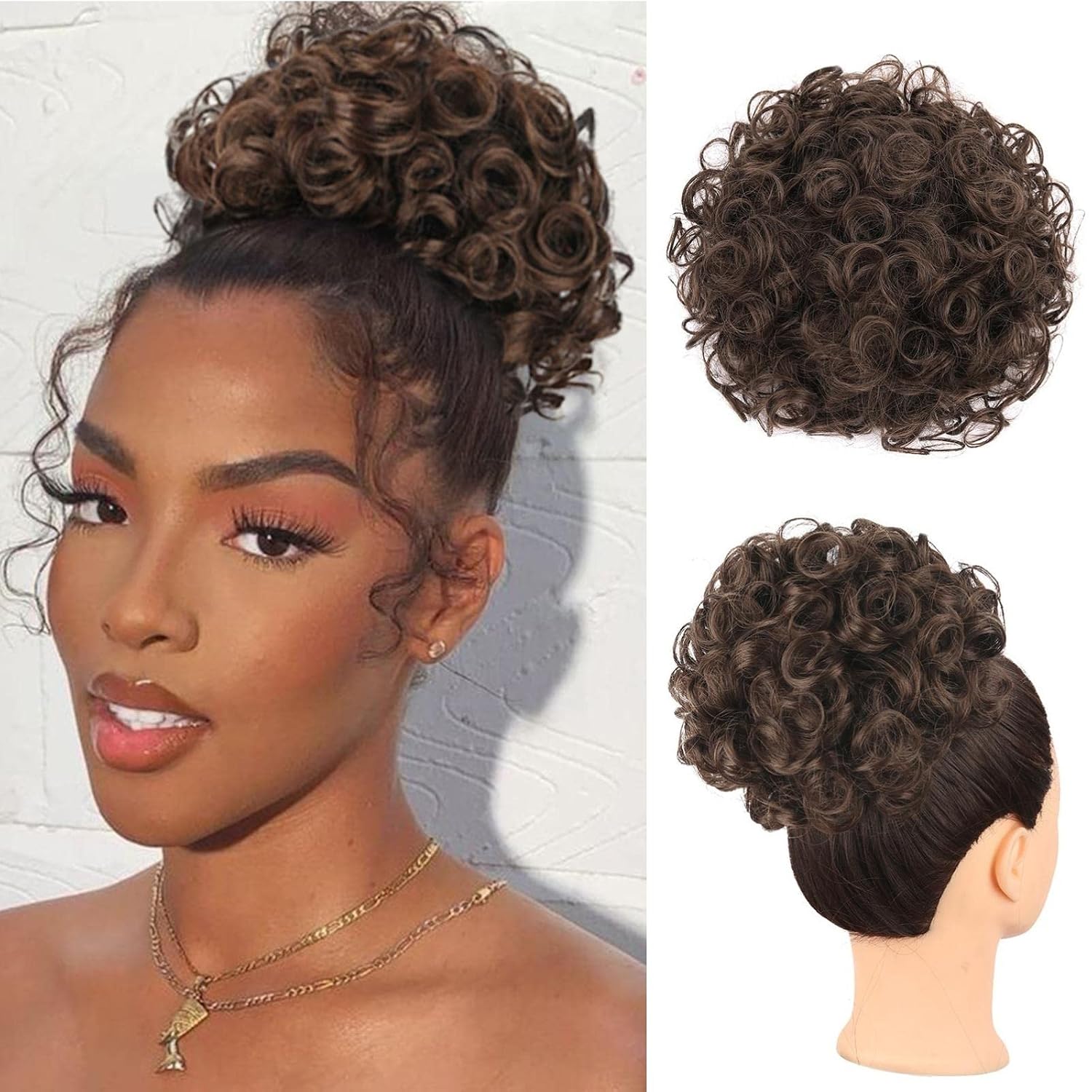 Amazon.com : KRSI Brown Messy Bun Hair Clip on Hair Bun Extension ...