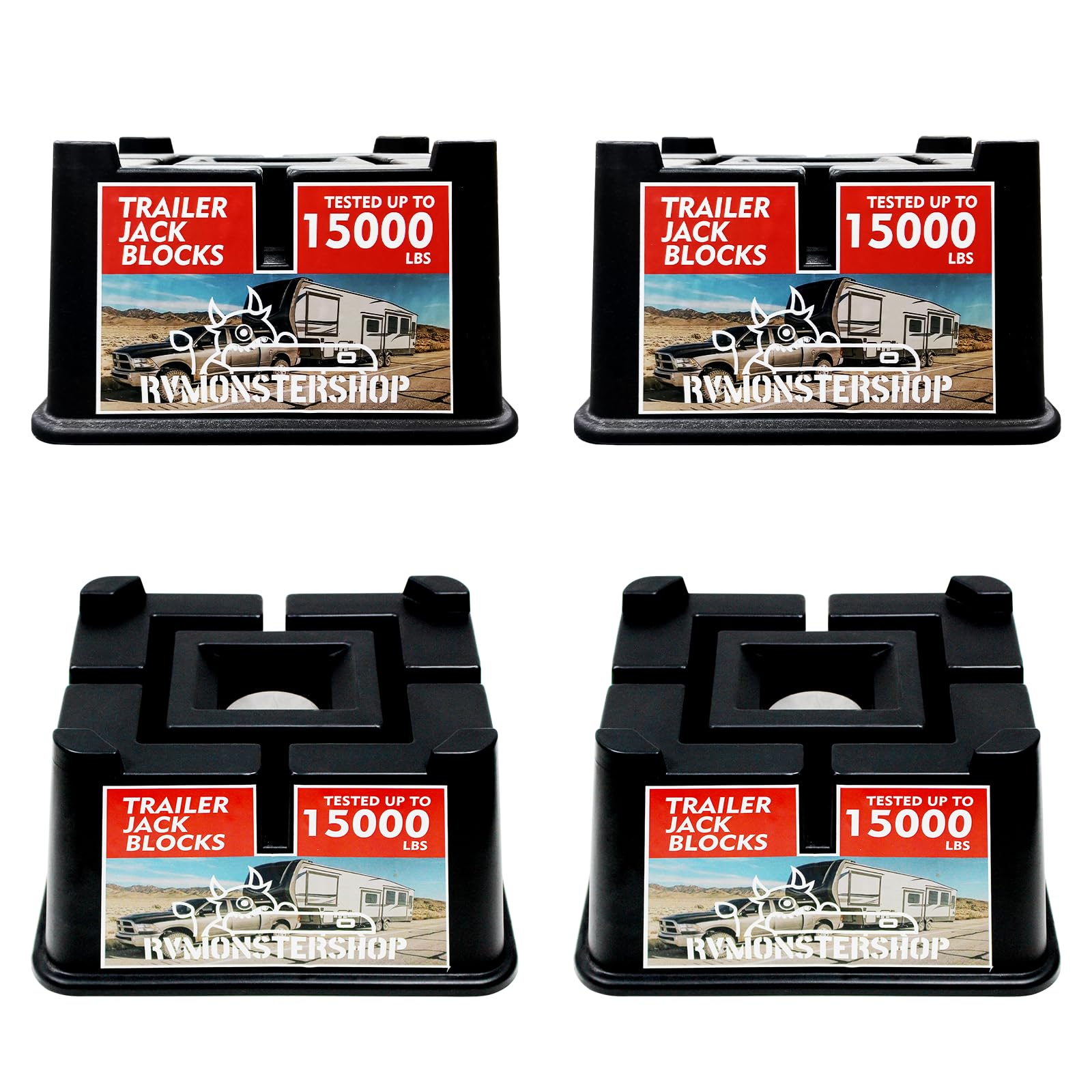 Trailer Jack Block, RV Stabilizer Blocks 4 Pack RV Camper Blocks for ...