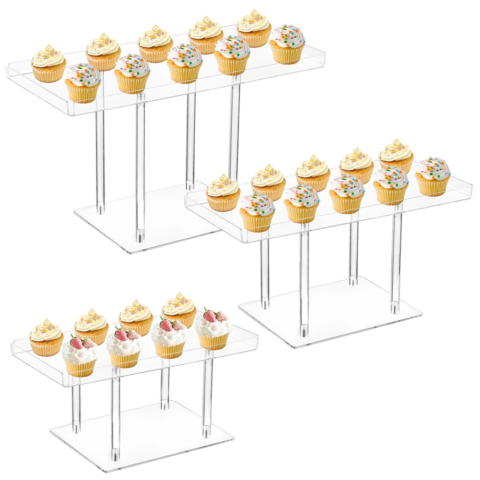 Amazon.com: Lnrueg 3 Pcs Acrylic Dessert Display Stands, Clear Elegant ...
