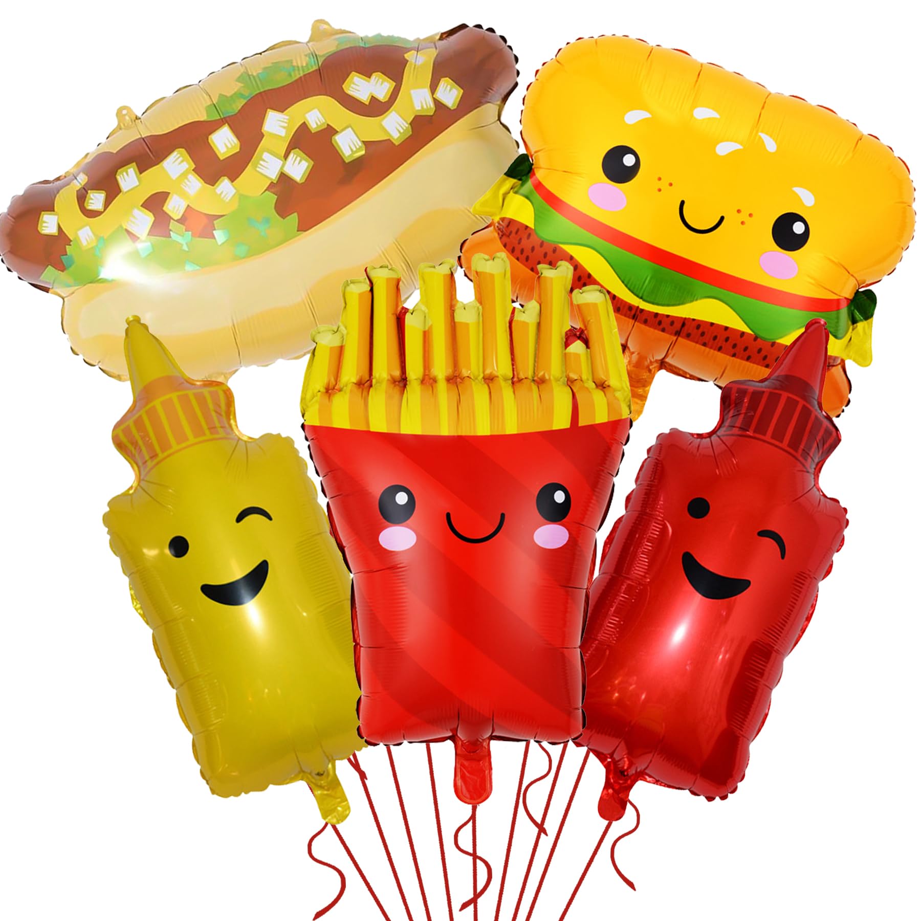 Amazon.com: BBQ Party Balloons,5Pcs Food Themed Foil Balloons Hot Dog ...