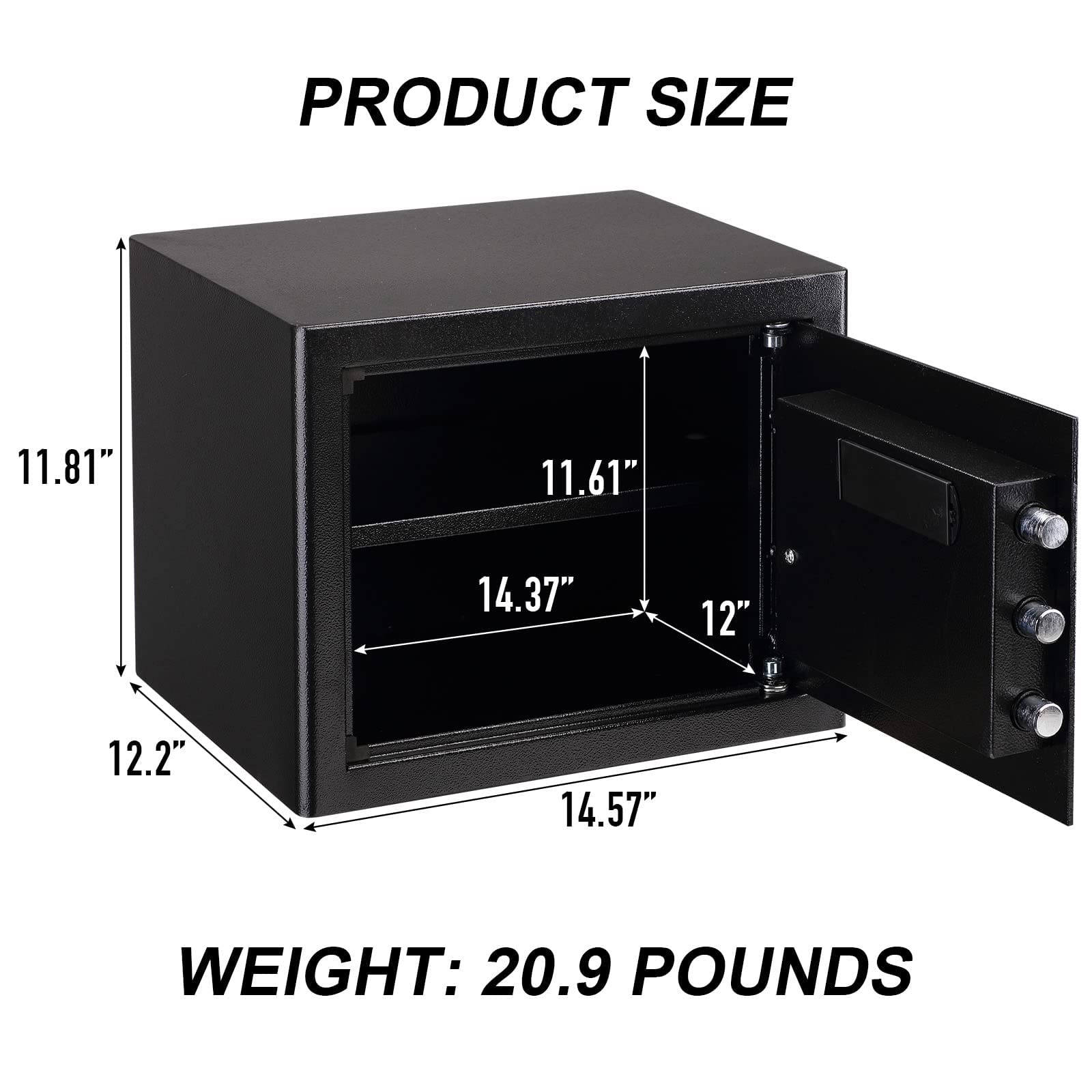 Snapklik.com : Tenamic Safe Box 1.2 Cuft Fireproof Waterproof Home Safe