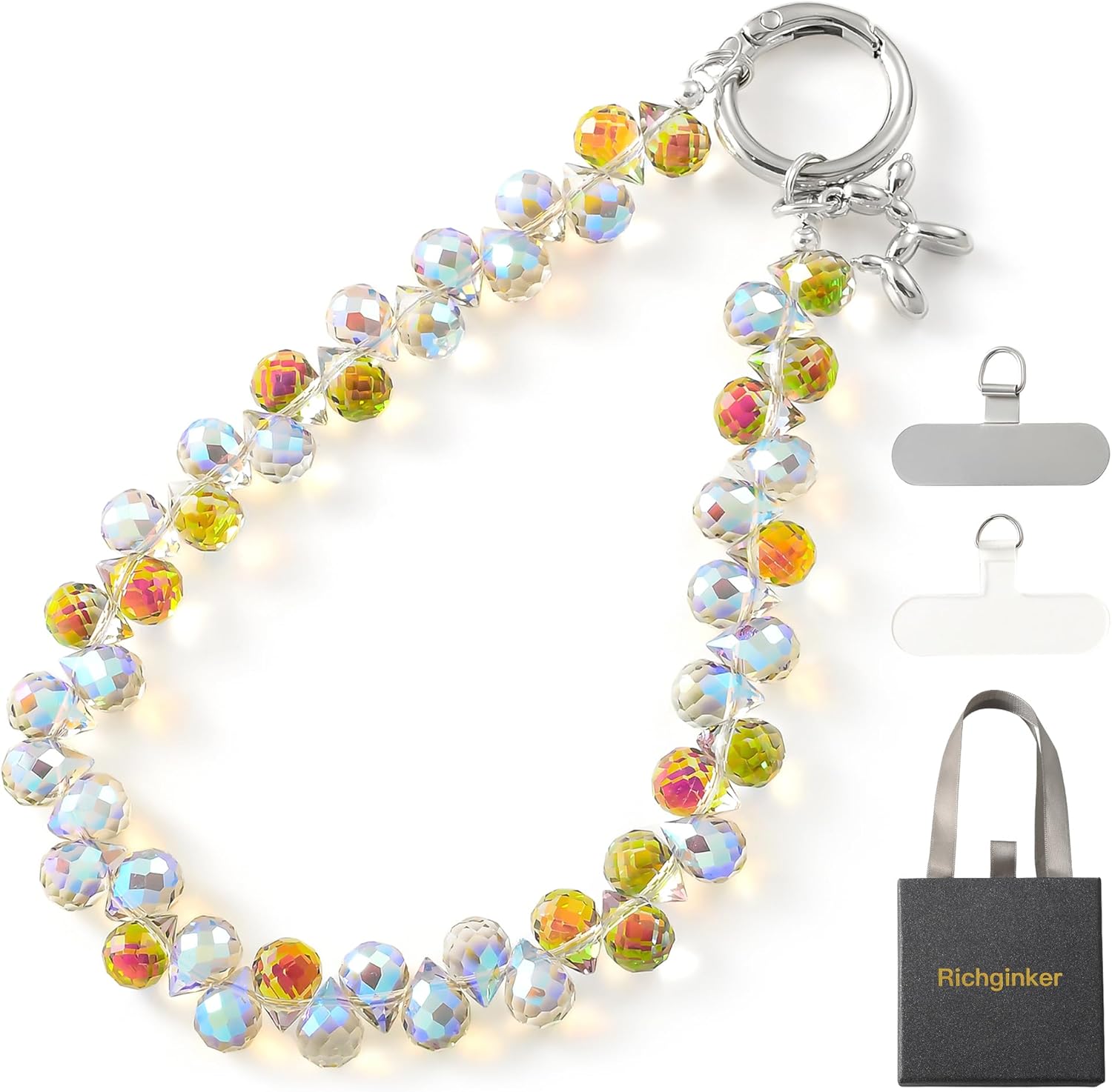 Amazon.com: richginker Crystal Phone Wrist Strap Phone Charm Chain ...