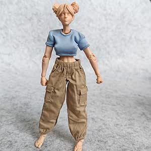 Amazon.com: 1/12 Scale Figure Clothes T-Shirt + Cargo Pants for 1:12 ...