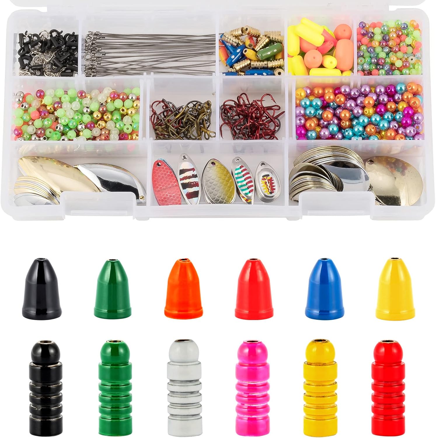 Amazon.com : Dr.Fish 1410 Pieces Spinner Making Kit with Tackle Box ...