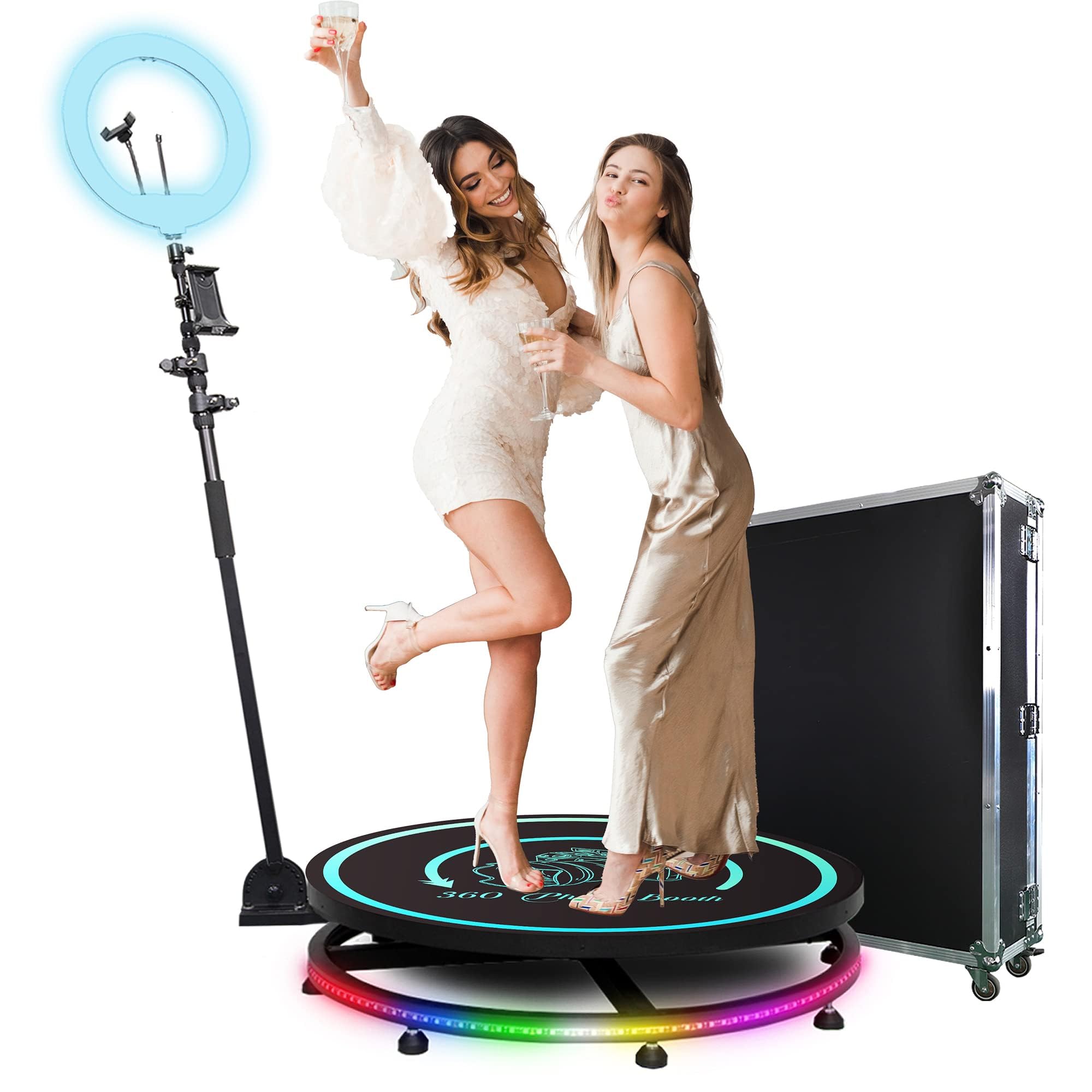 MWE 360 Photo Booth Machine avec Flight Case, Photobooth Appareil 360 Degré avec Ring Light ...