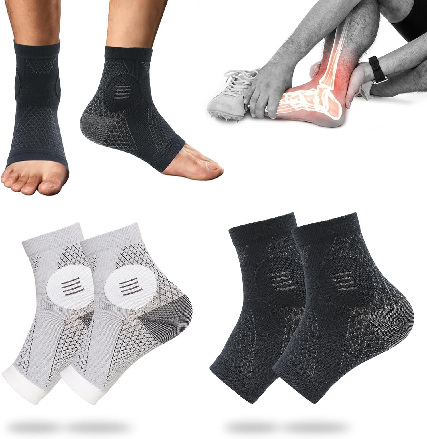 Amazon.com: 2Pairs Upgraded Neuropathy Socks for Women Men Ankle ...