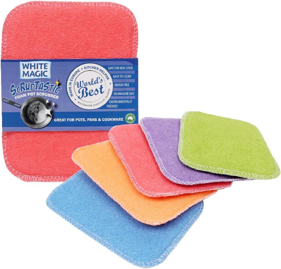 White Magic 3pc Scrubtastic Foam Pot Scrubber Great For Pots, Pans ...