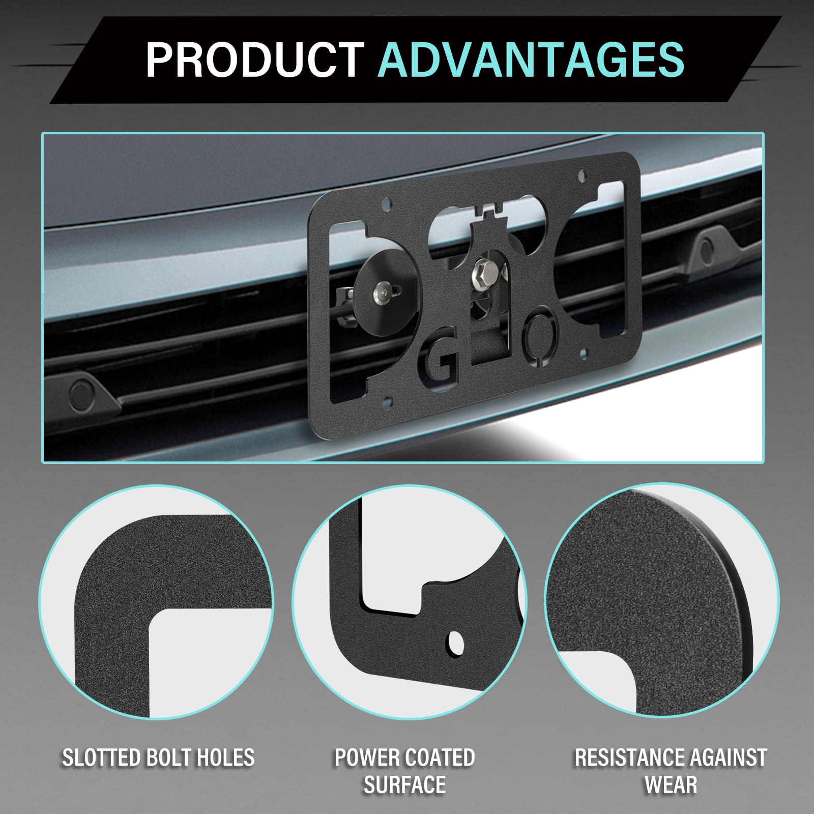 Snapklik.com : No Drill Front Bumper License Plate Mount Compatible