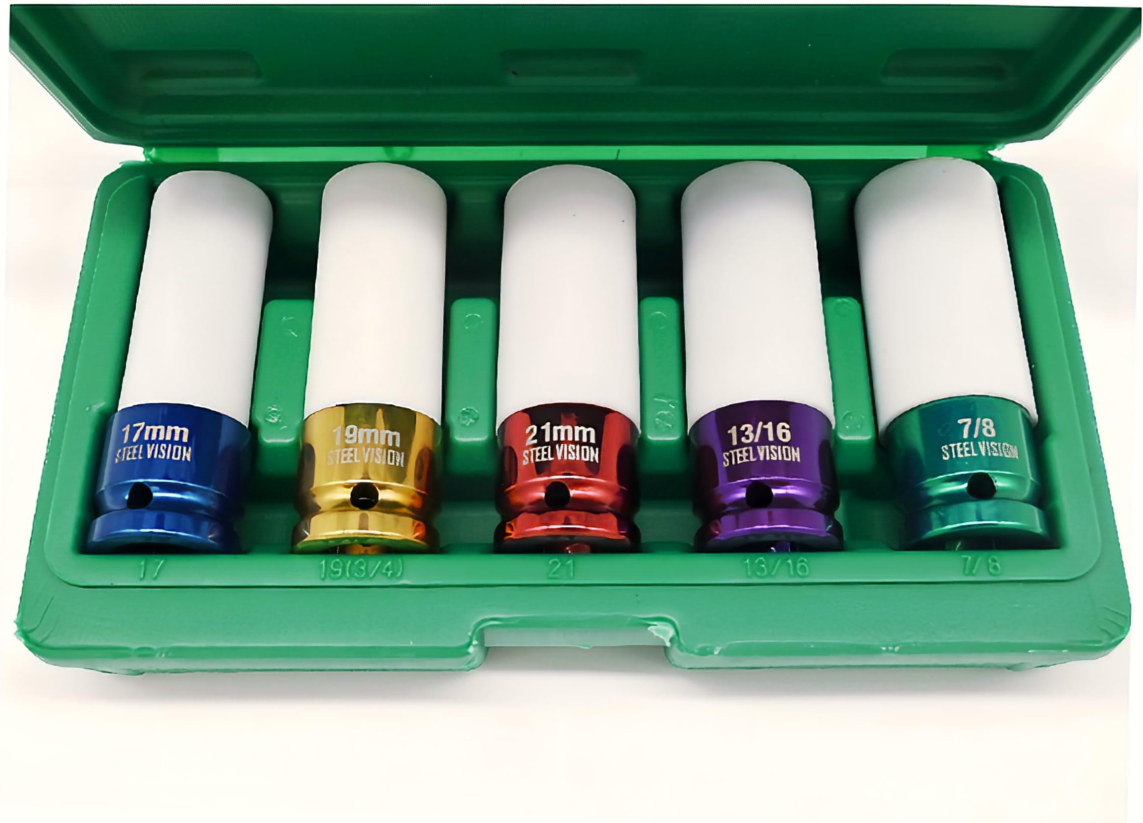 Steel Vision 1/2-Inch Drive Non-marring Impact Deep Lug Nut Socket Set ...